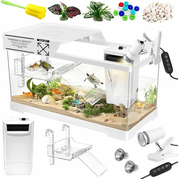 Aquatic Turtle Tank Kit+Lamp+Filter Upgrade PC Turtle Tank Starter Kit ...