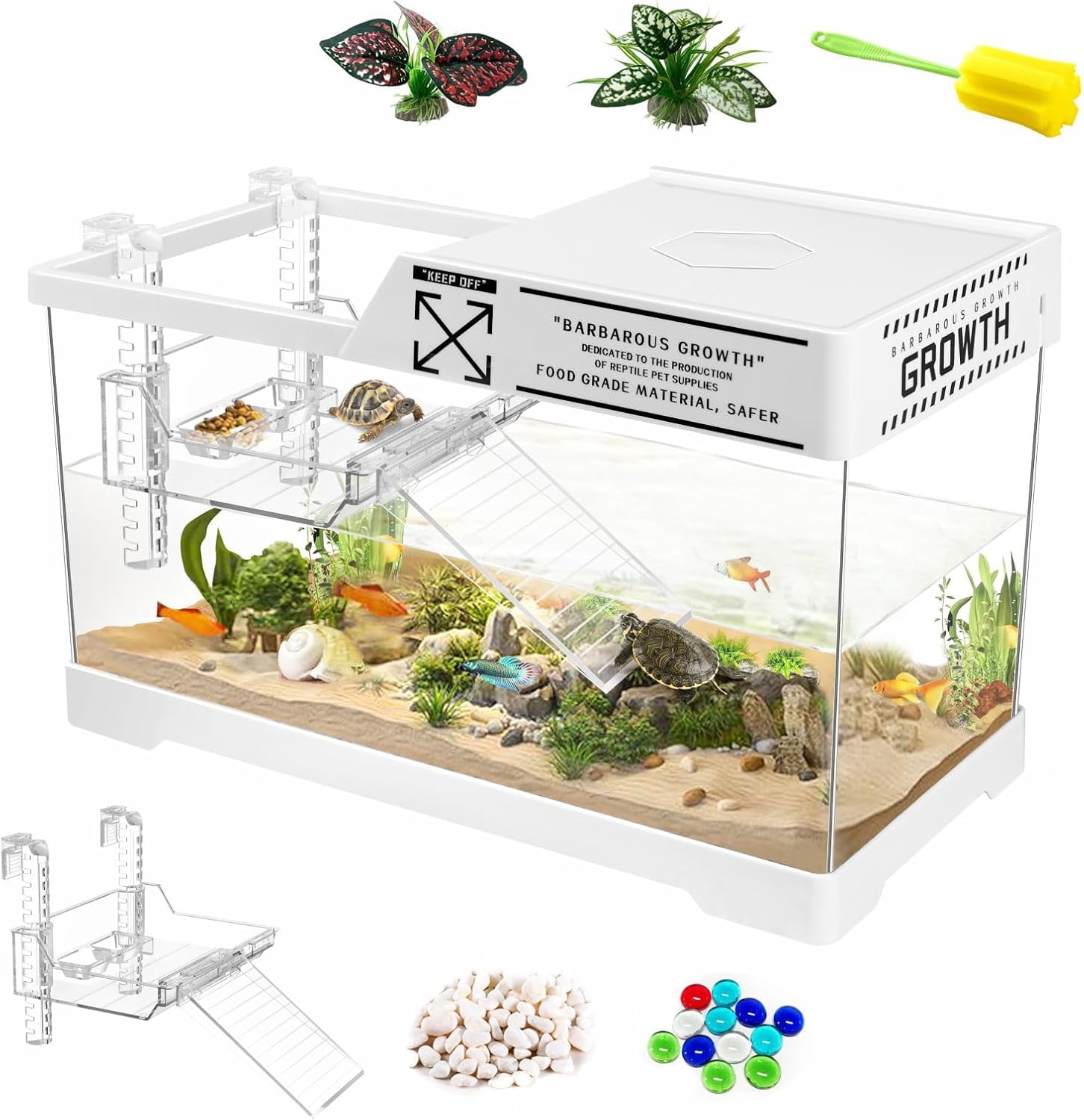 Aquatic Turtle Tank ,Upgrade PC Turtle Tank Starter Kit, Reptile ...