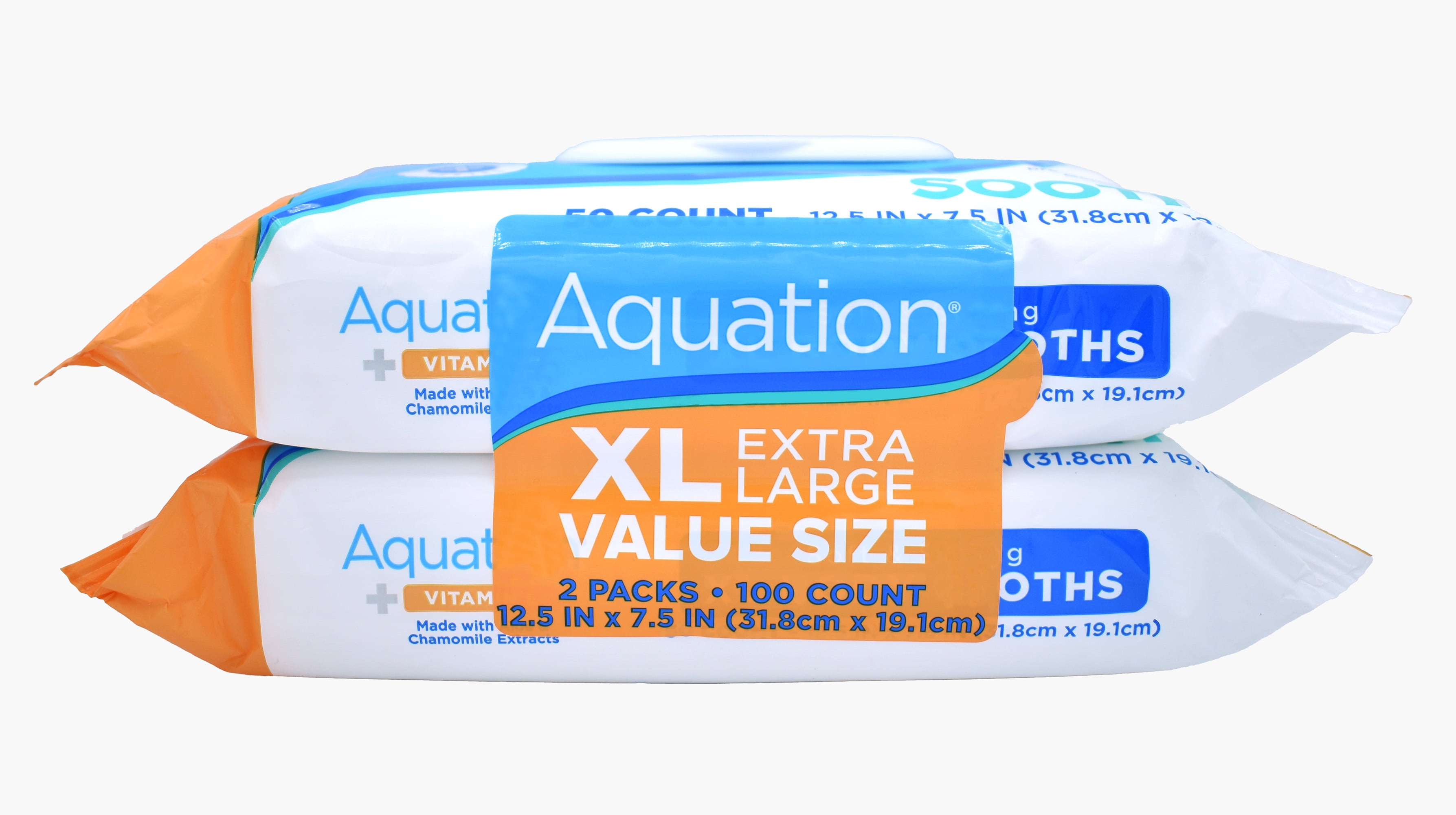 Aquation Extra Large XL Cleansing & Soothing Body Cloths Wipes 50 count ...