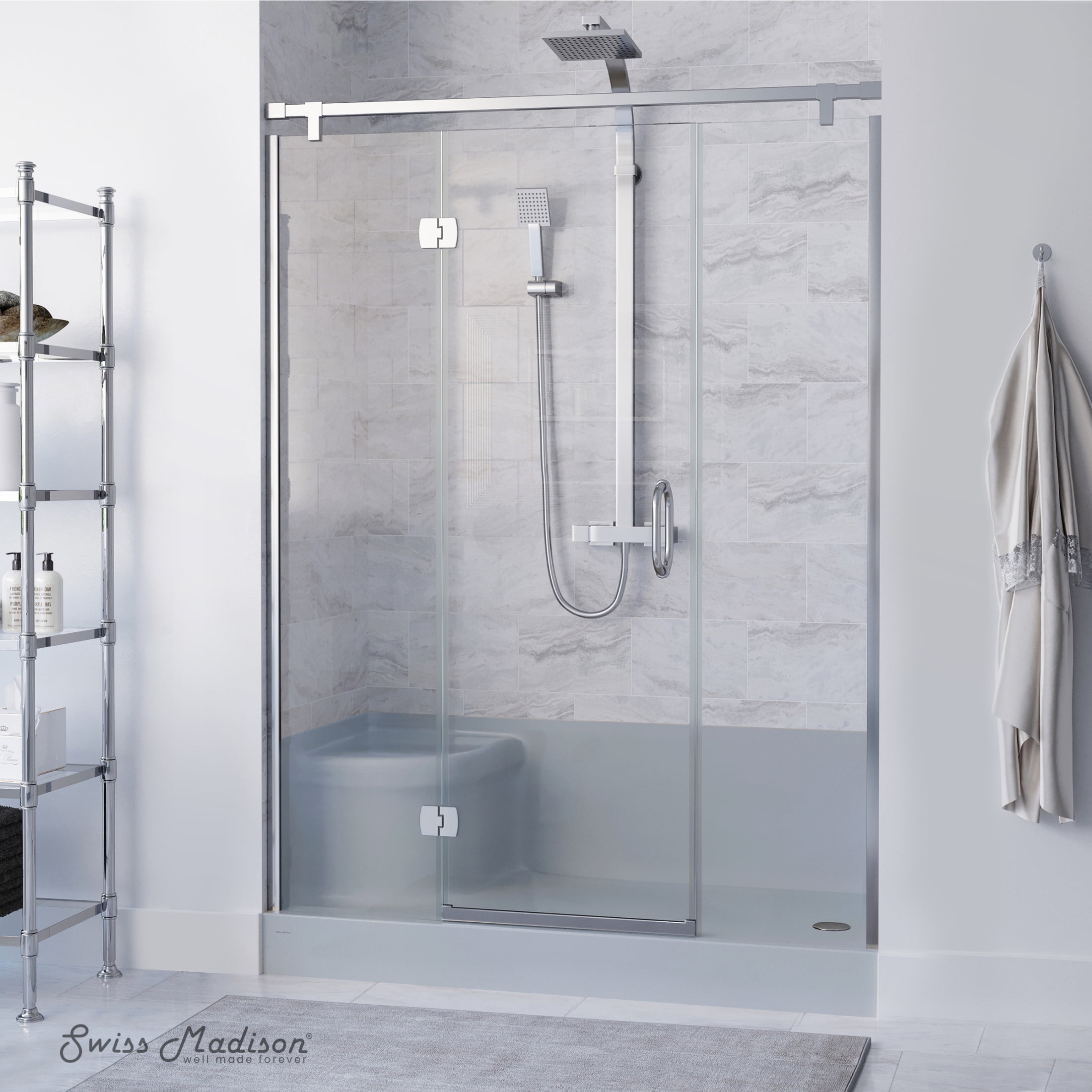 Aquatique 60" x 32" Single Threshold Shower Base With Right Hand Drain ...