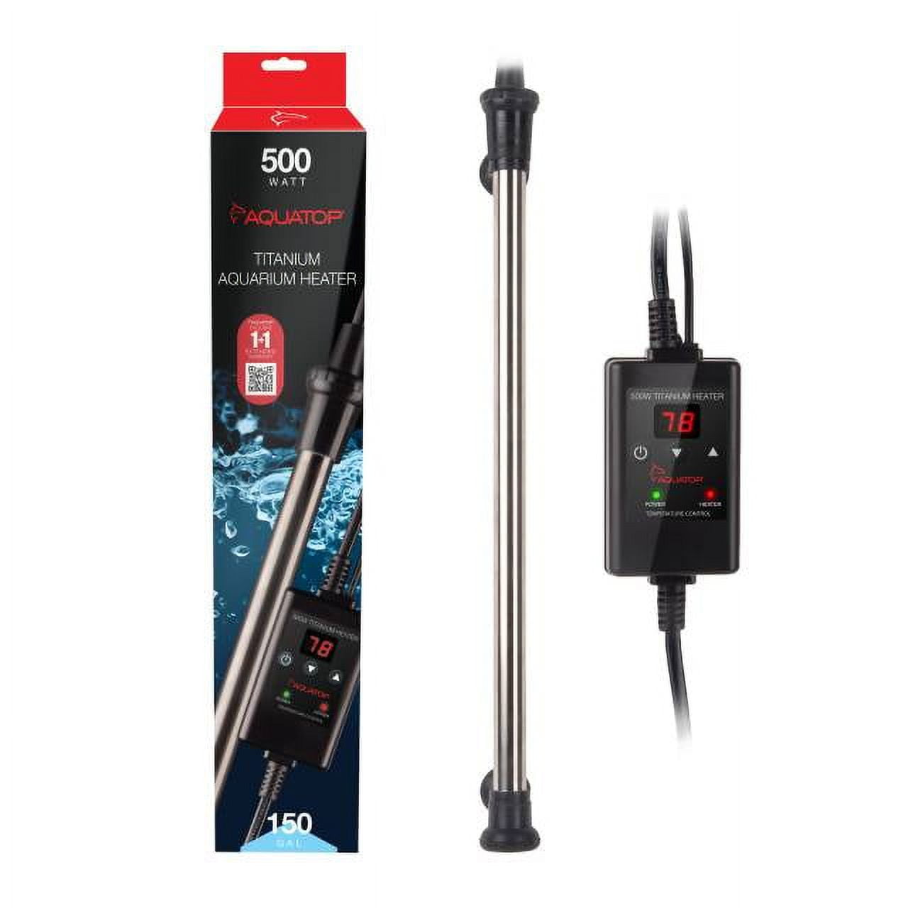 Aquatop 500 Watt Titanium Aquarium Heater with Digital Controller for ...