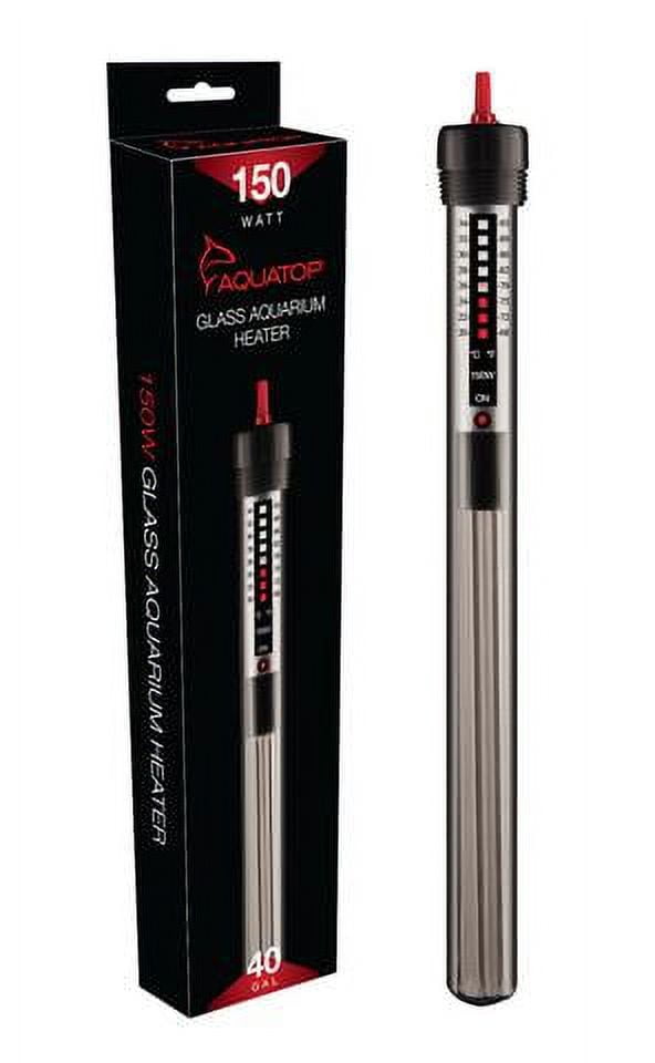 Aquatop Glass Aquarium Heater, 150W, Submersible, Adjustable ...