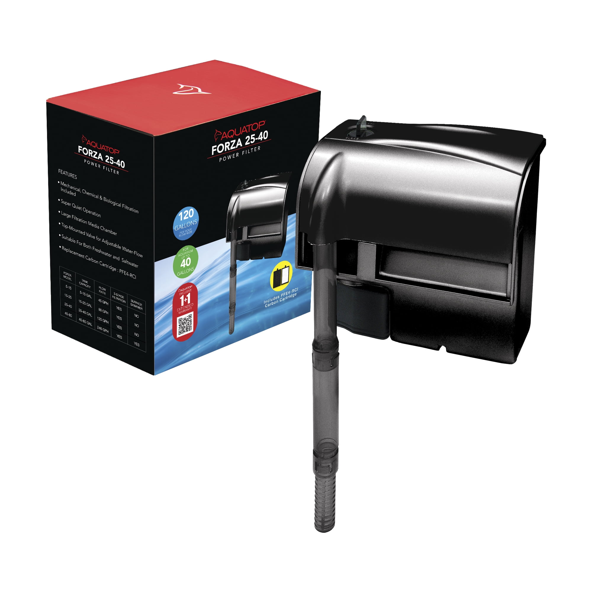 Aquatop Hang On Back Filter True 4 Stage Filtration, Super Quite 40 ...