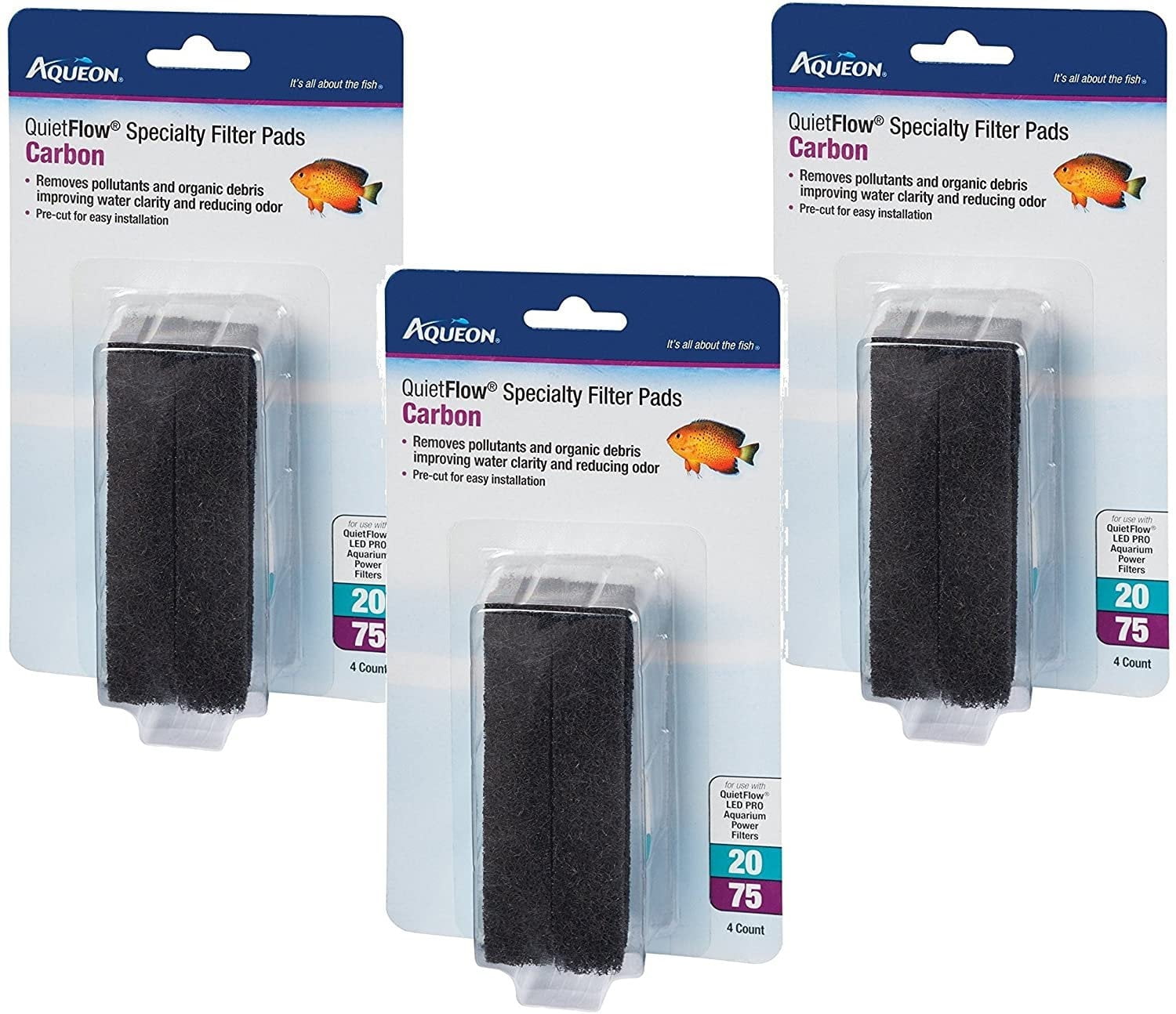 Aqueon QuietFlow Carbon Cartridge with Bio-Media Grid for Aquarium, 20/ ...