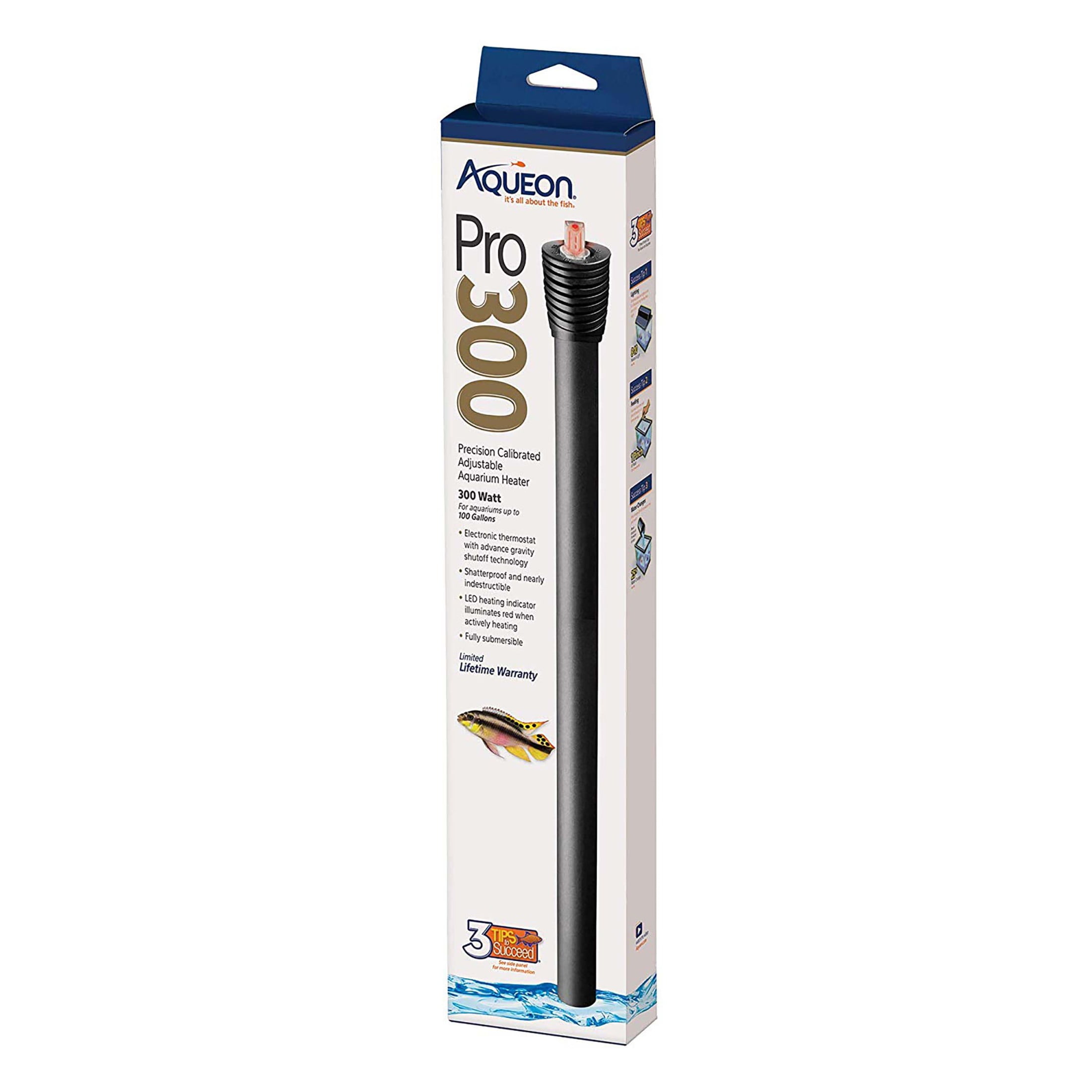 Aqueon, Adjustable PRO Aquarium Heater, 300W, for Up to 100 Gallons ...