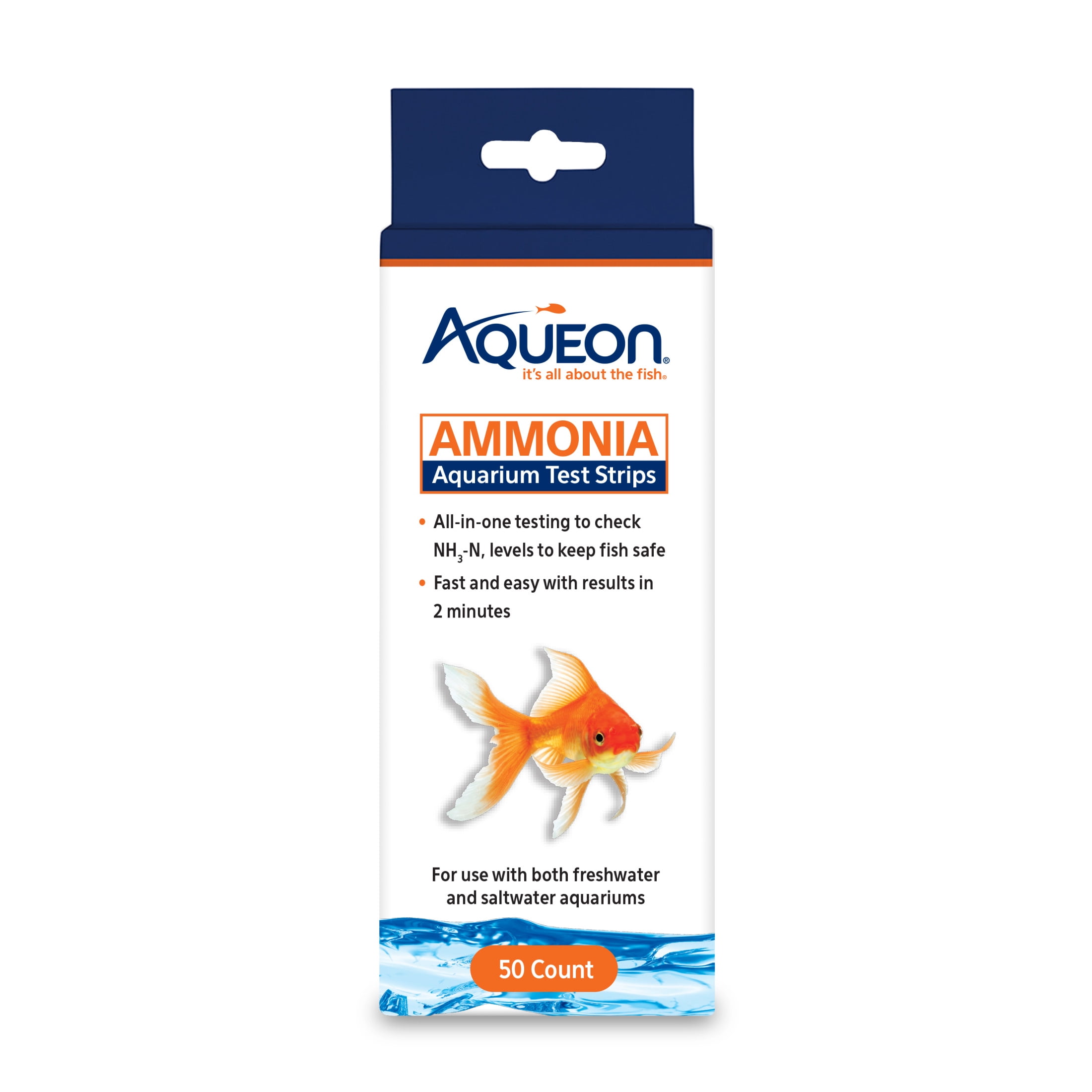 Aqueon Ammonia Aquarium Test Strips 50 Count - Walmart.com