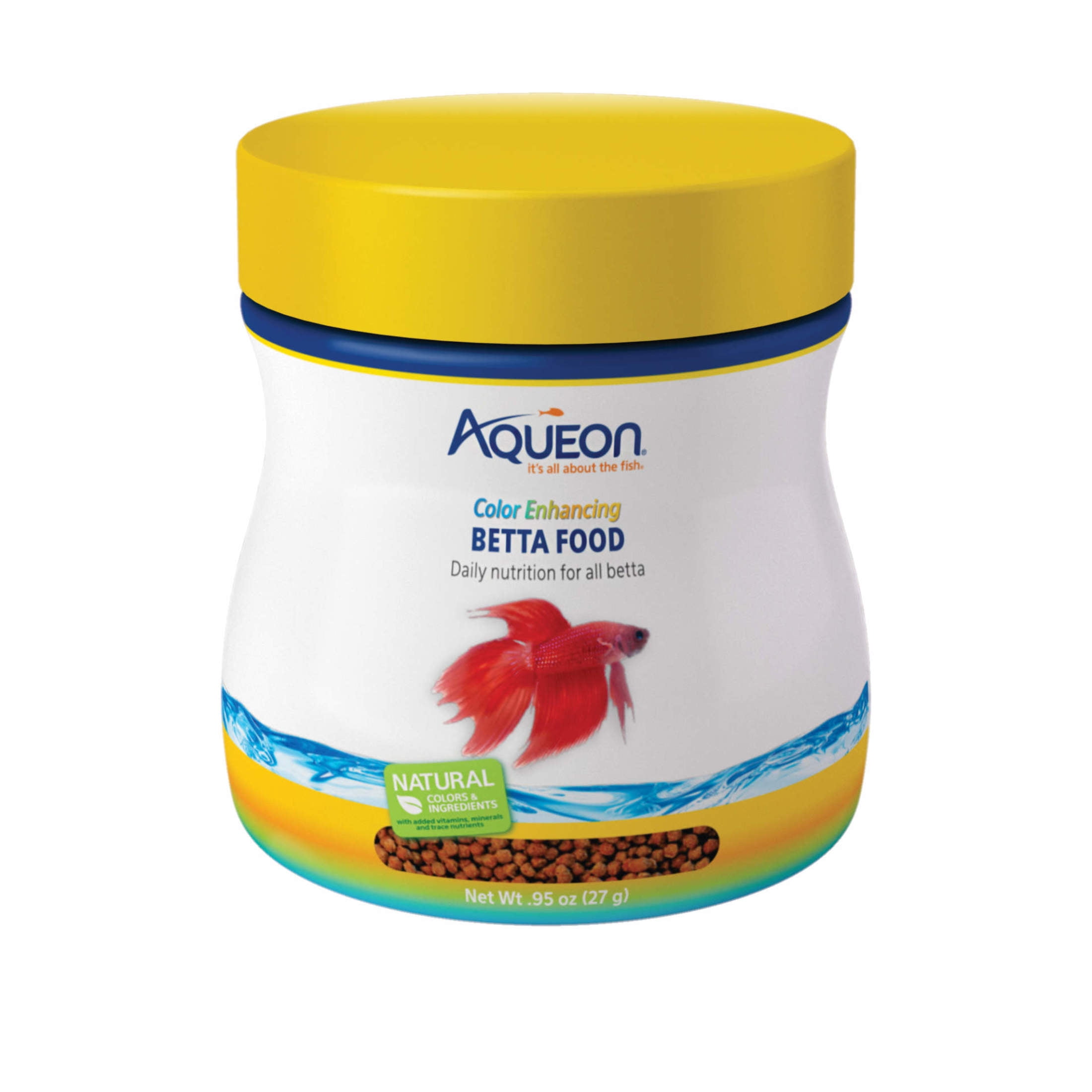 Aqueon Betta Food, Color Enhancing, Floating Pellets, .95 oz ...
