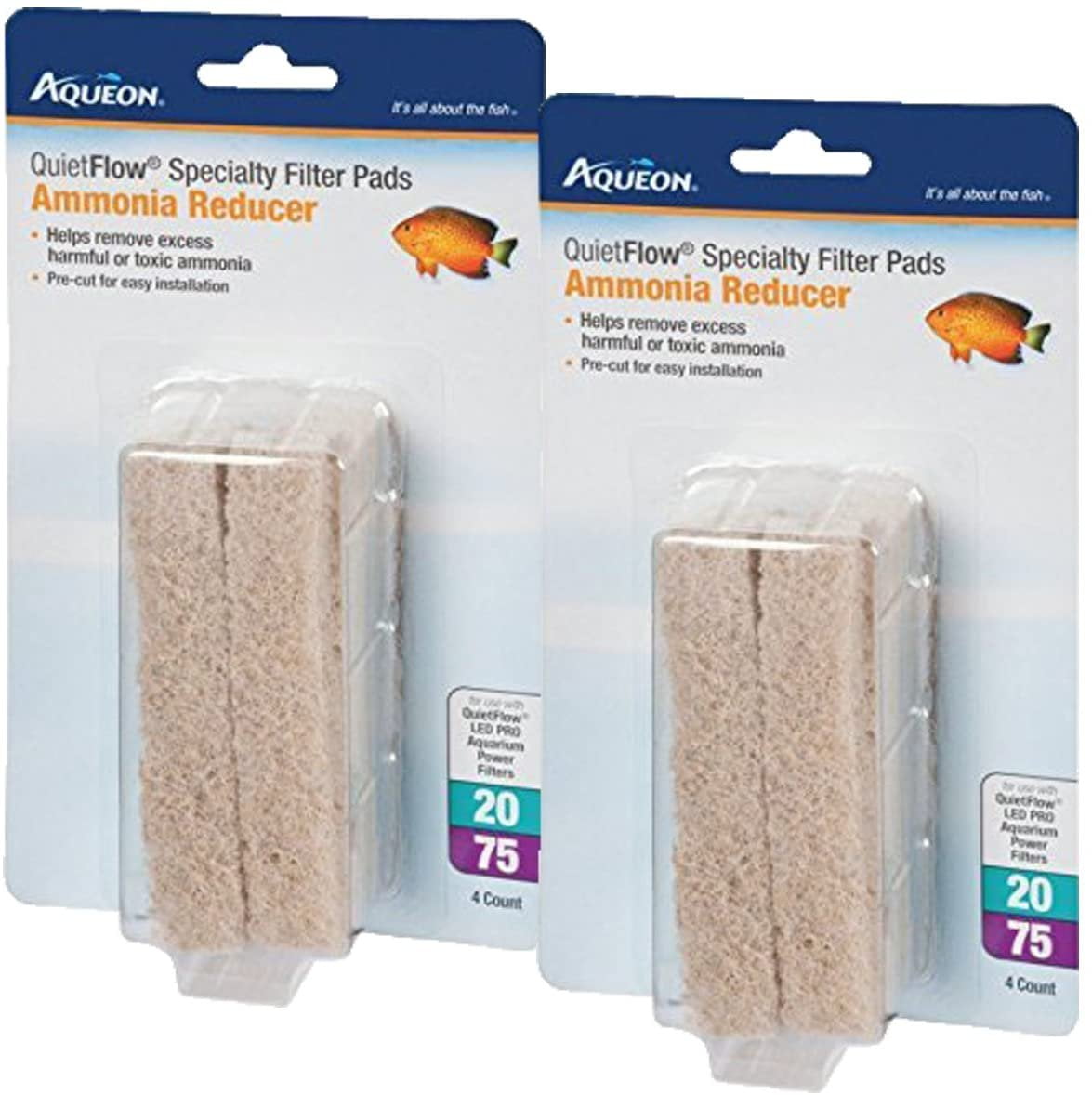 Aqueon Cartridge Ammonia Minipad Quiet Flow 20/75 2 PACKS - Walmart.com