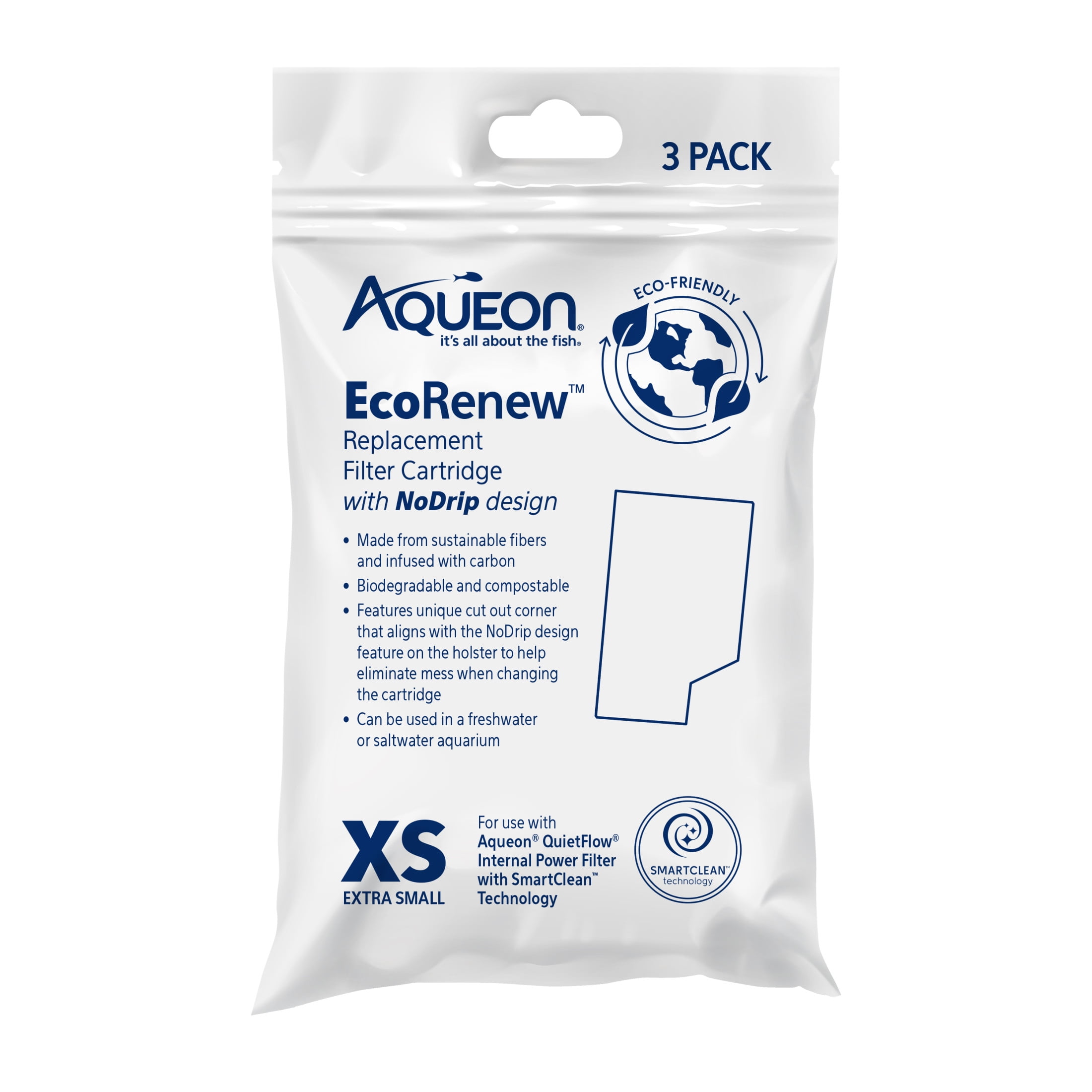 Aqueon EcoRenew™ Filter Cartridges Extra Small 3 Pack - Walmart.com