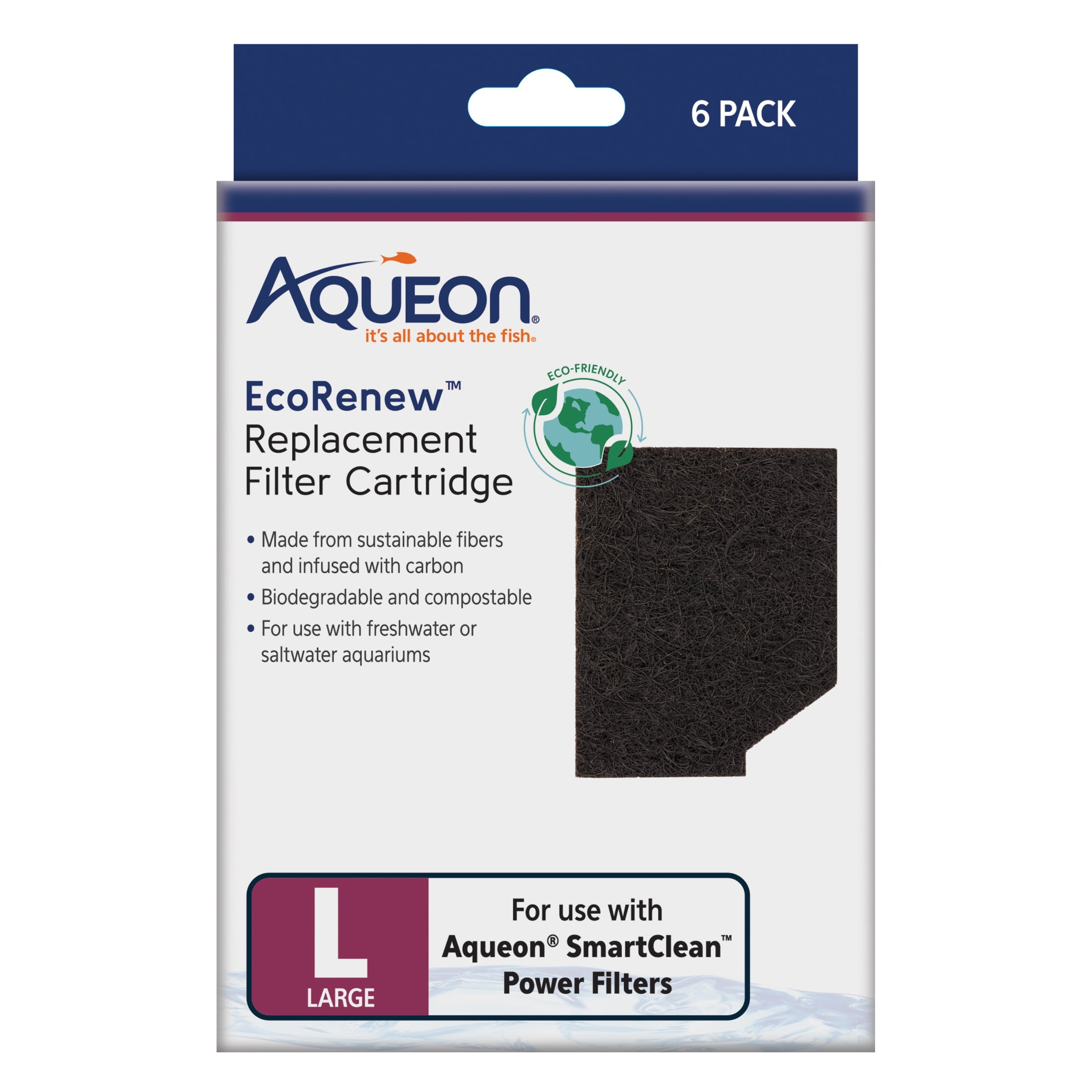 Aqueon EcoRenew Filter Cartridges Large 6 Pack - Walmart.com