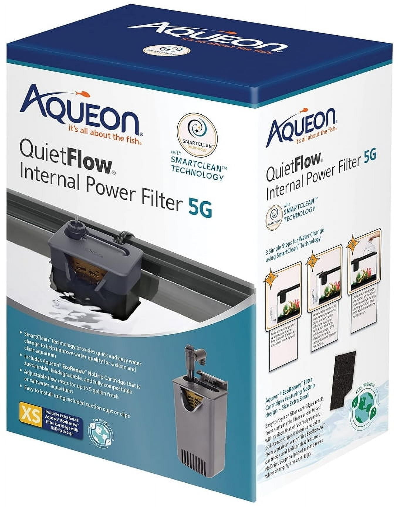 Aqueon QuietFlow SmartClean Internal Power Filter [Aquarium Internal ...