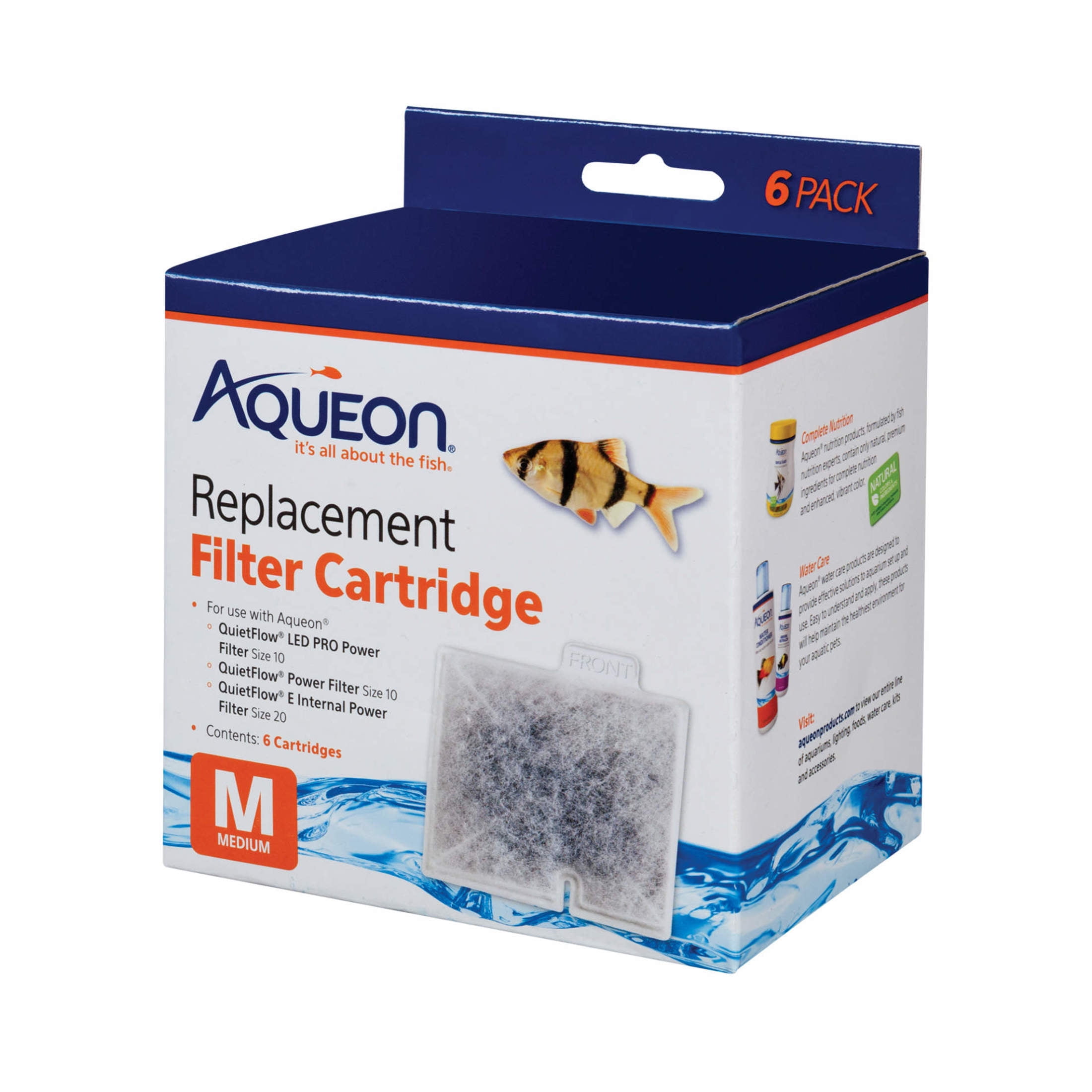 Aqueon Medium Size Aquarium Replacement Filter Cartridges - 6 pack for ...