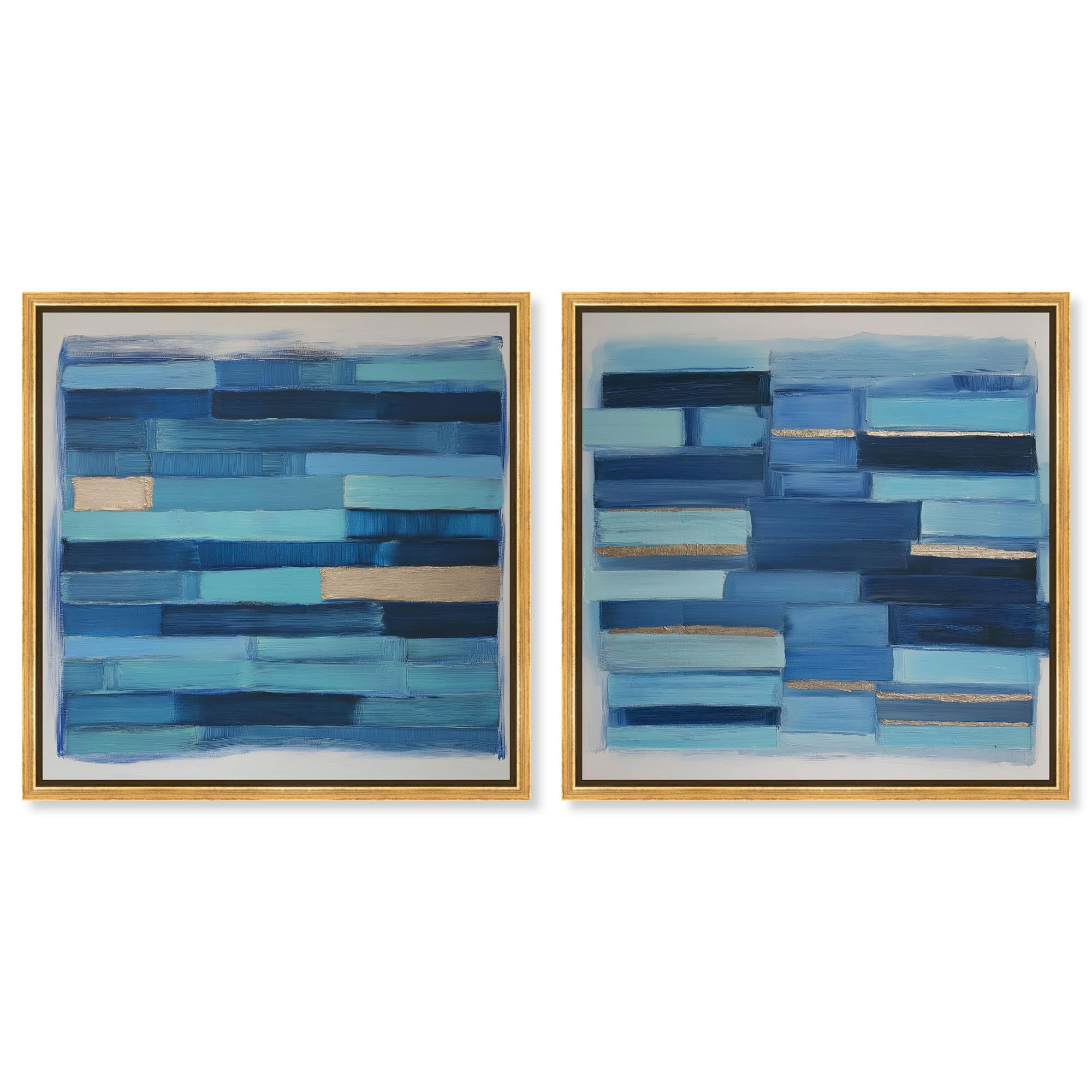 Aqueous Depths Diptych Canvas Print Blue And Sage Wall Decor Set by Art ...