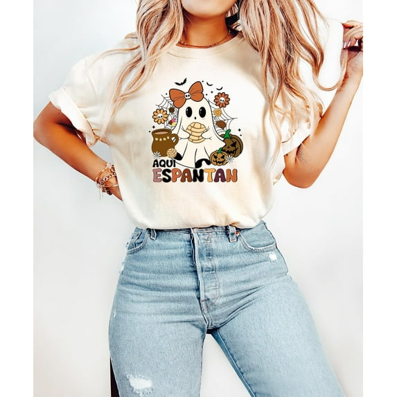 Aqui Espantan Ghost Shirt For , Spooky Conchas Mexican Ghost Tshirt For ...