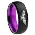 Aquila 8MM Dome Black And Purple Tungsten Men Ring - Walmart.com