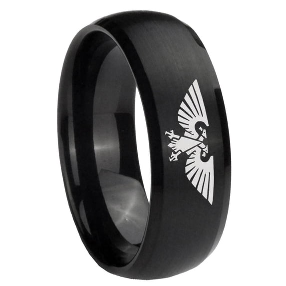Aquila Dome Brush Black Polish Edge Tungsten Men Ring 10MM - Walmart.com
