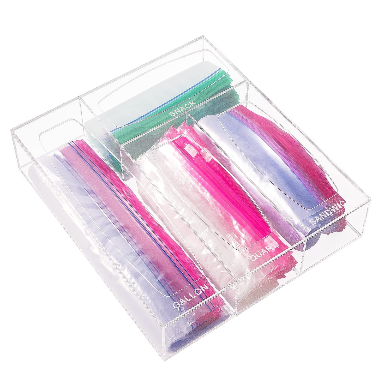 Aquiver Acrylic Bags Storage Organizer - Baggie Bags Drawer Organizer ...