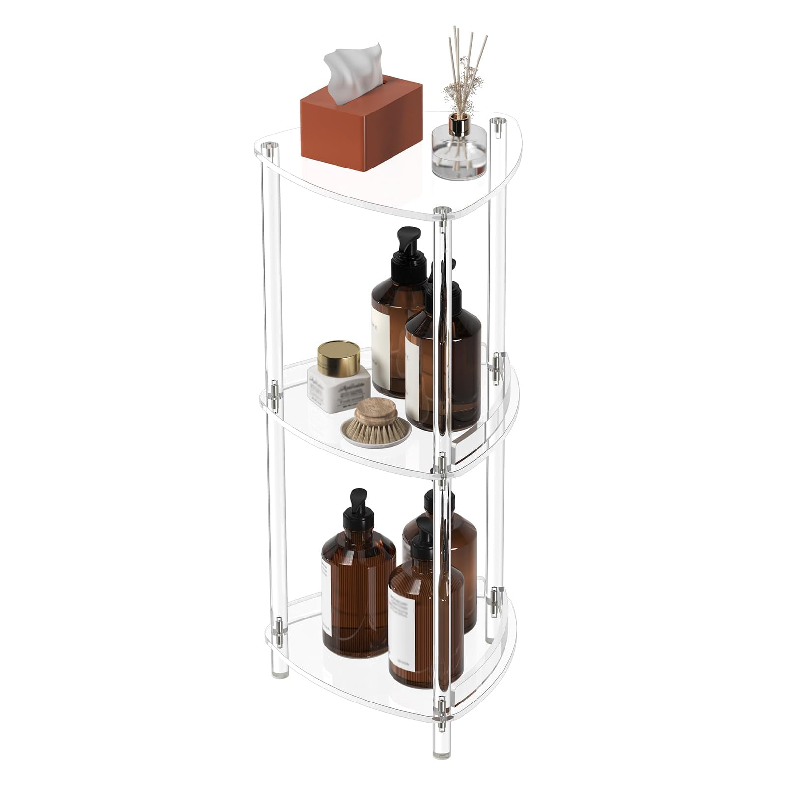 Aquiver Acrylic Standing Shower Caddy - Triangle Shower Organizer Stand ...