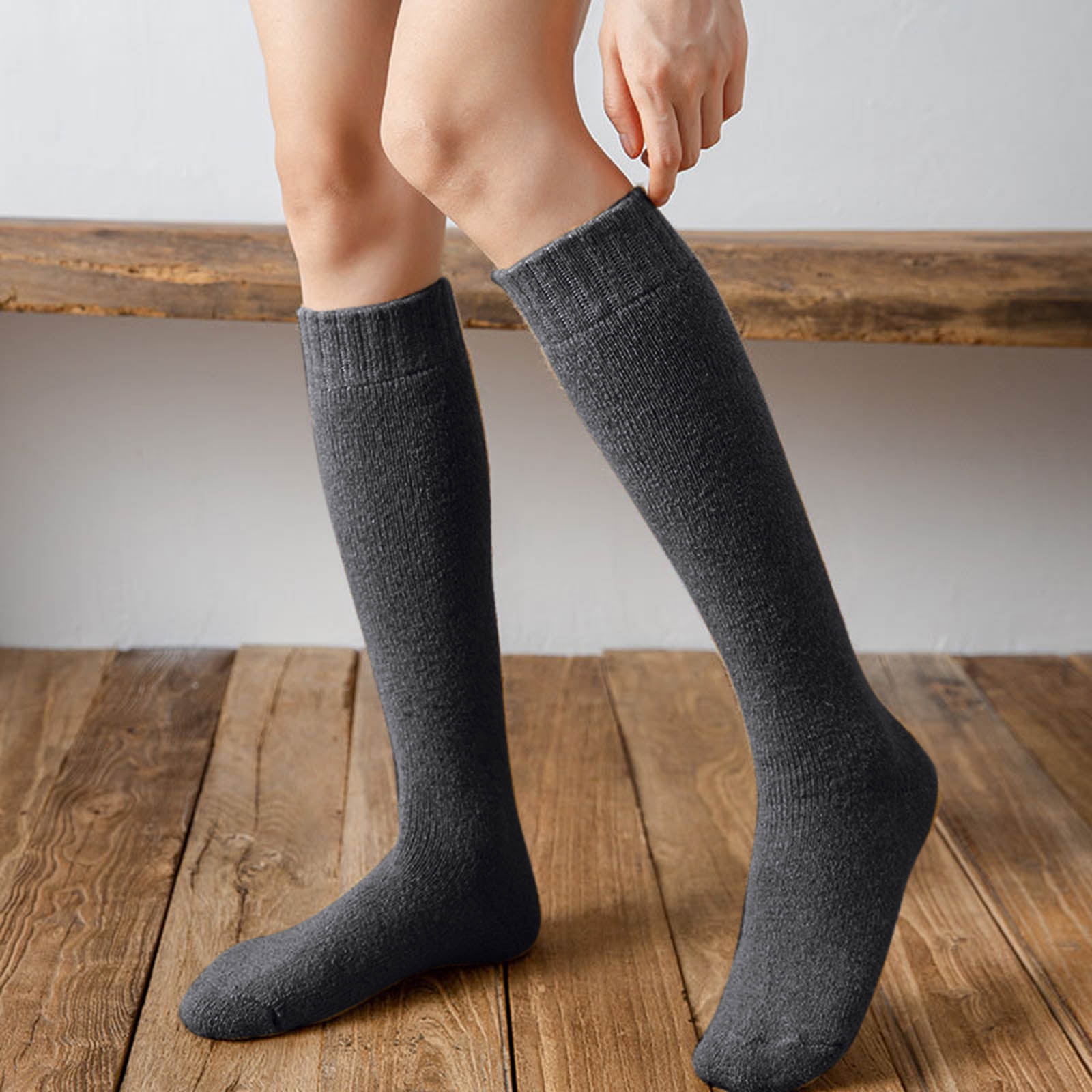 Aquvino Winter Stockings for Women Woolen Calf Socks Womens Autumn And ...