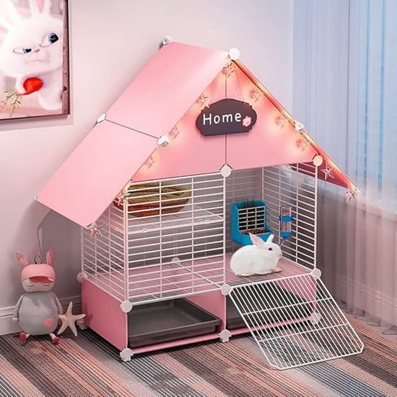 Aqwiopr Small Animal Cage: Cozy & Durable Habitat for Rabbits, Guinea ...