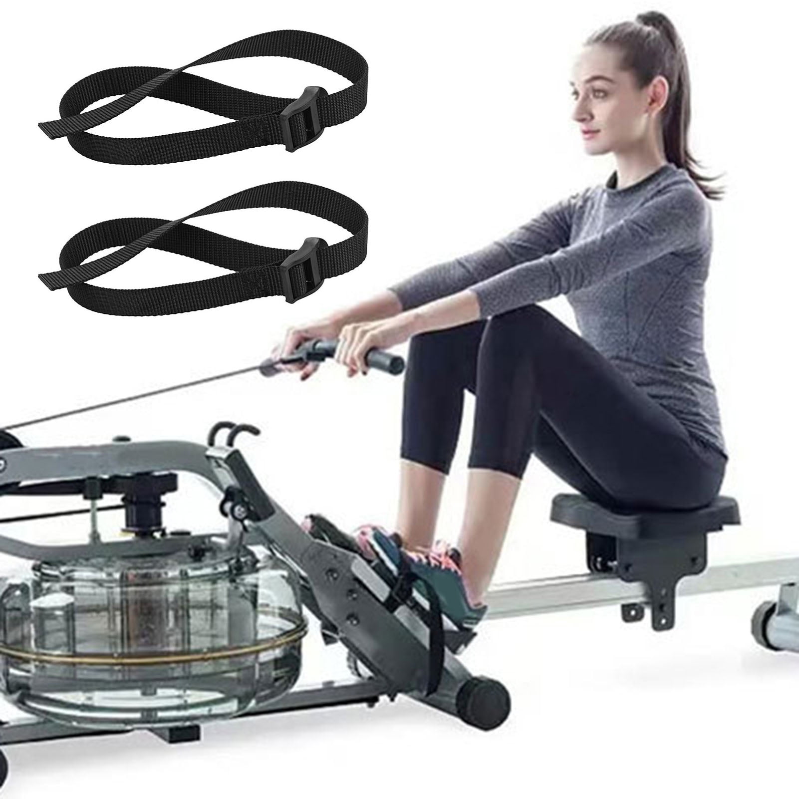 Aqyh 2Pcs Rowing Machine Foot Strap - Heavy Duty Adjustable, Feet Strap ...