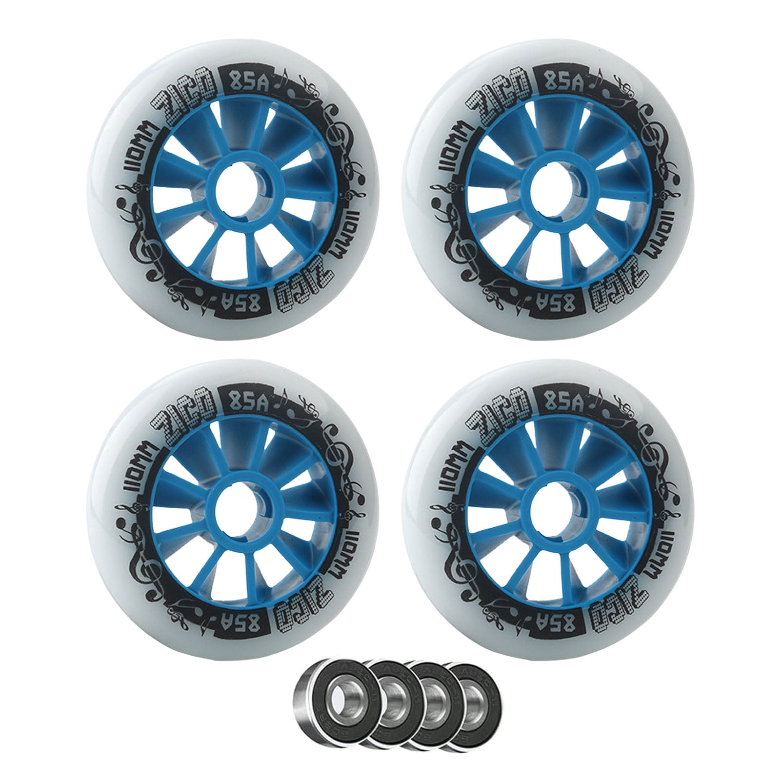 Aqyh 4 Pack Inline Skate Wheels - 90/100/110mm - Skate Replacement ...