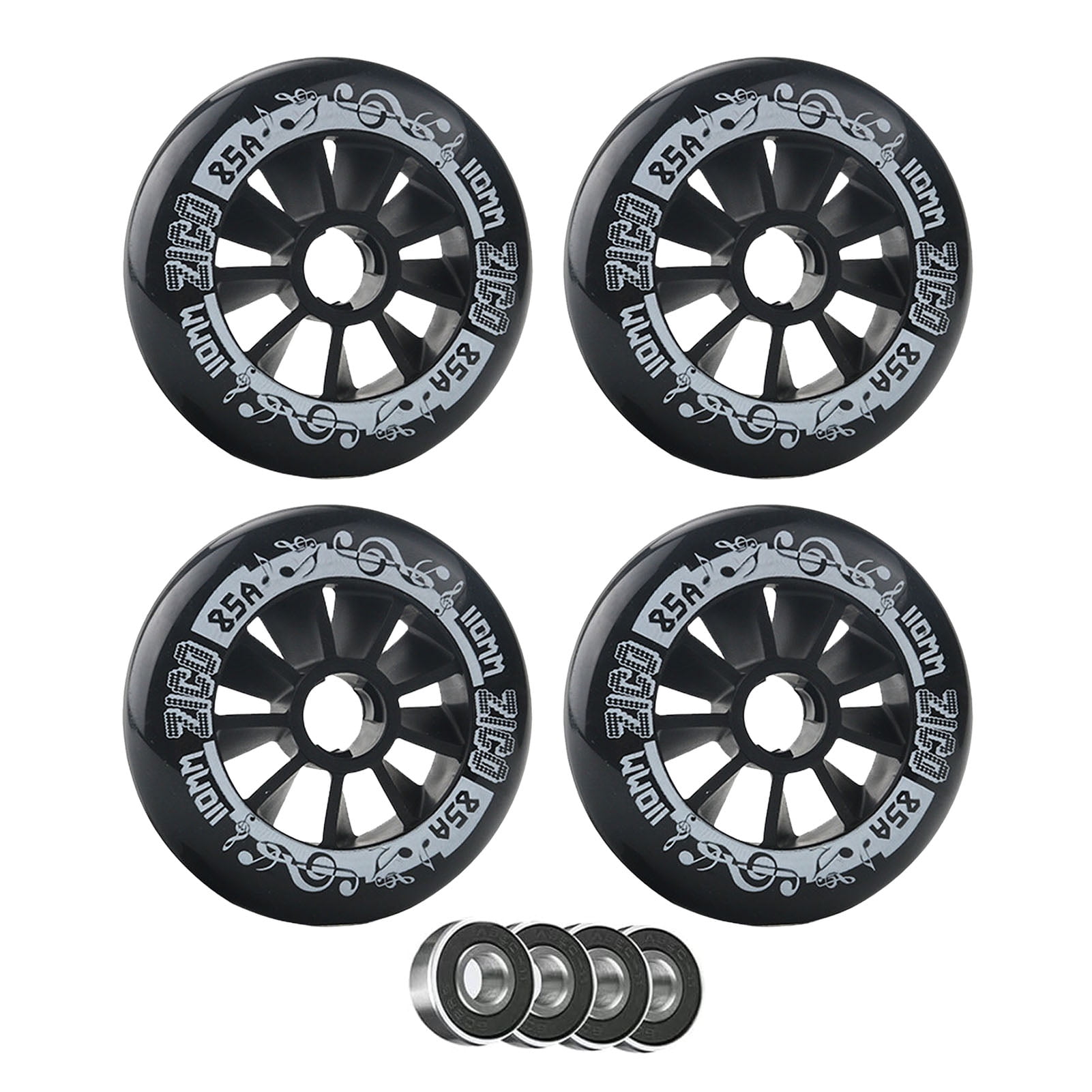 Aqyh 4 Pack Inline Skate Wheels - 90/100/110mm - Skate Replacement ...