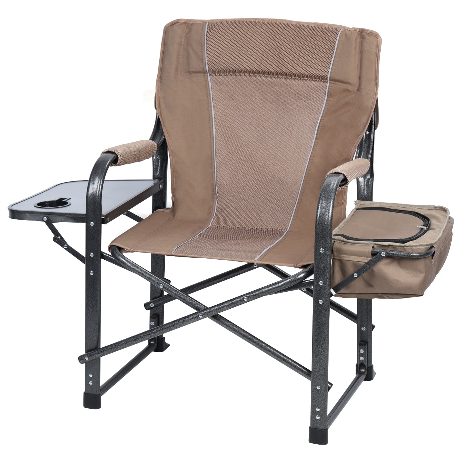 Aqyh Camping Chair Outdoor Folding Chairs with Cooler Bag & Cup Holder ...