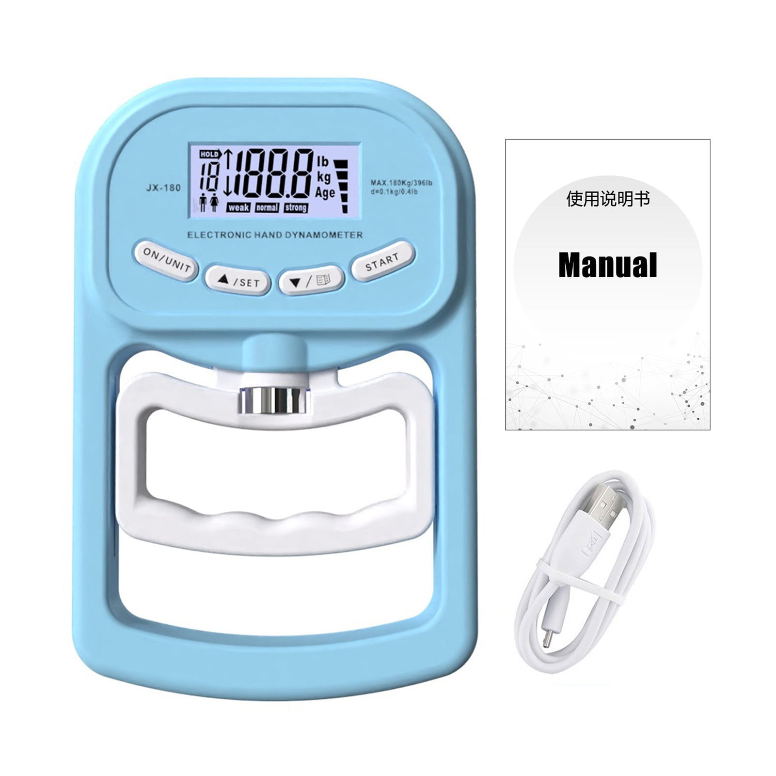 Aqyh Hand Dynamometer - Grip Strength Trainer 396 Lbs Electronic Hand ...