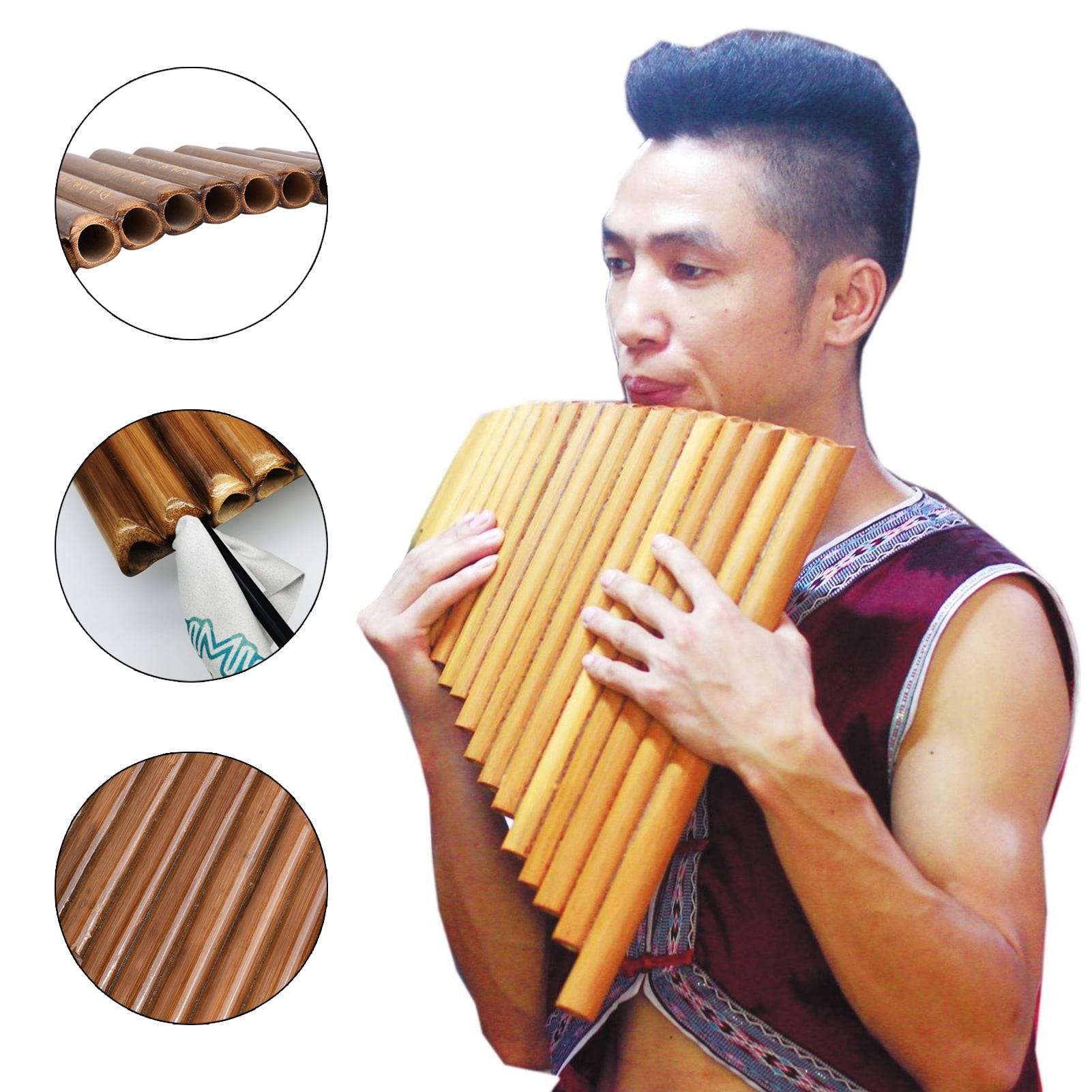 Aqyh Pan Flute - Correctly Tuned, Left-Hand Easy to Learn, 15 Pipes ...