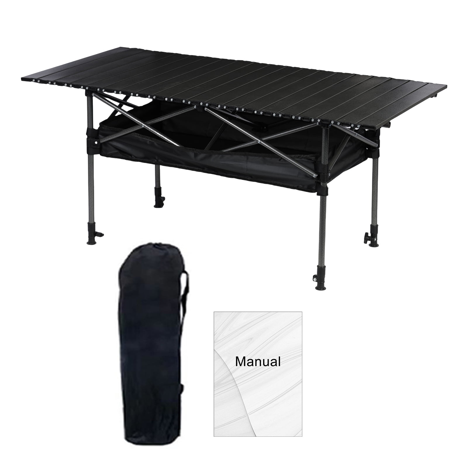Aqyh Portable Camp Table, Folding Camping Table, Roll-up Table with ...