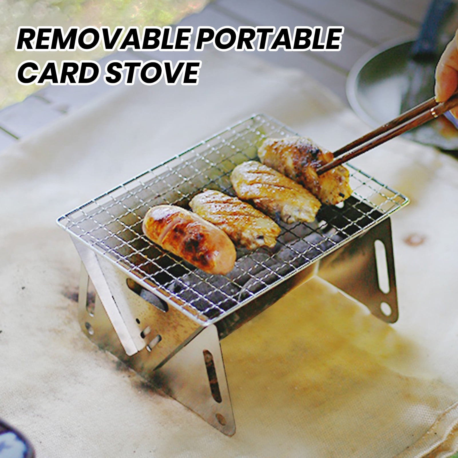 Aqyh Portable Camping Grill - Folding Campfire Grill with High ...