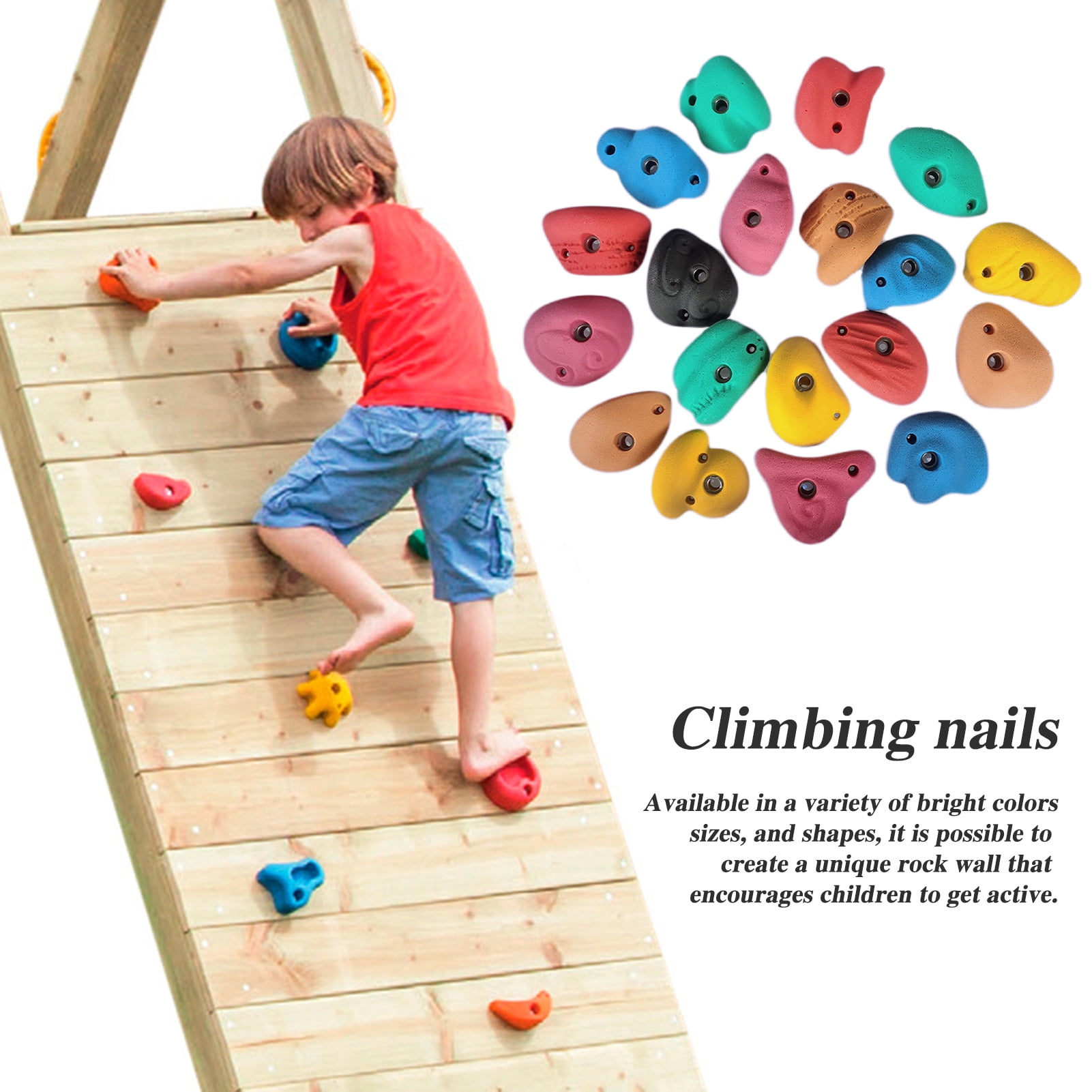Aqyh Rock Climbing Holds - with Mounting Screw, Holds Up to 230Lbs ...