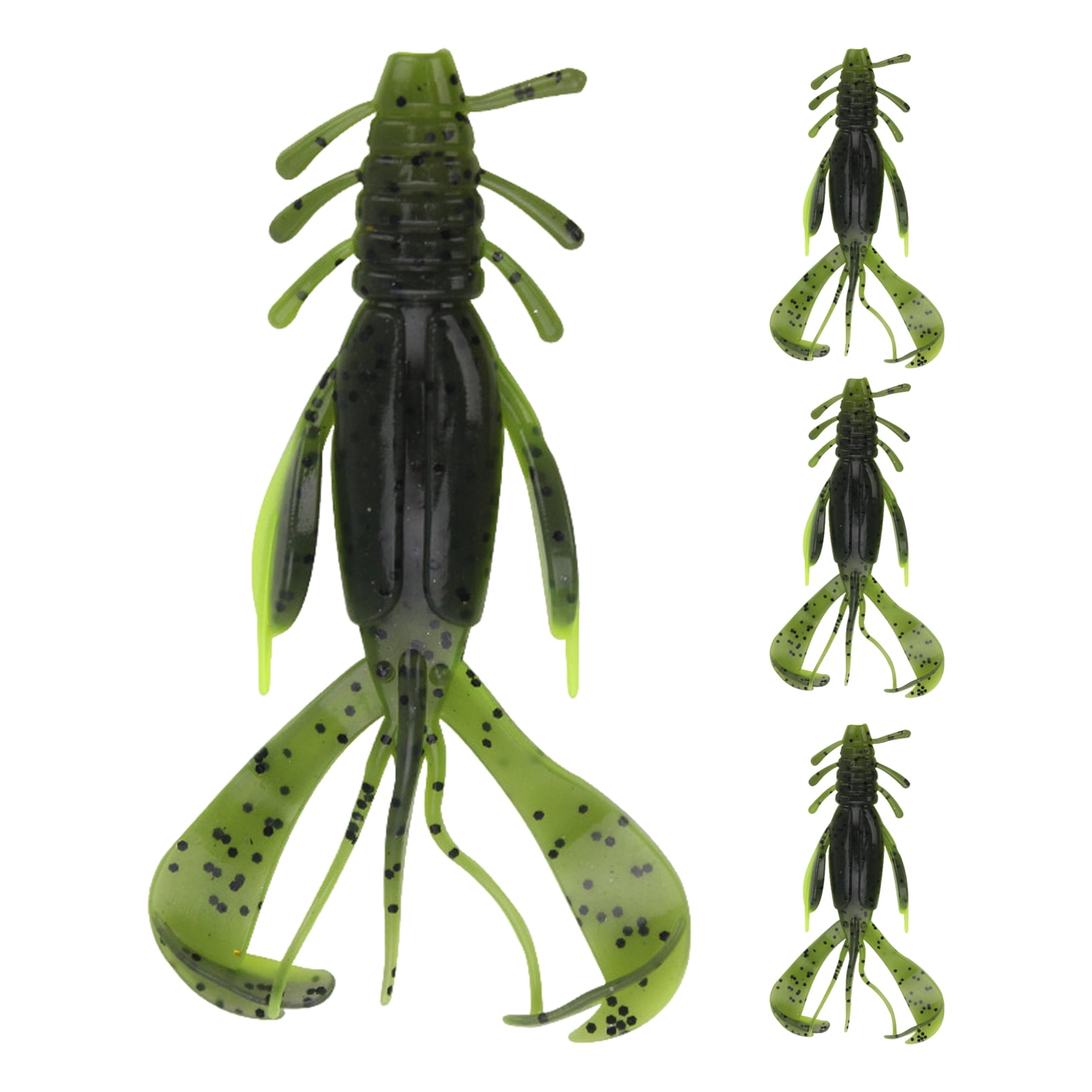Aqyh Soft Crayfish Lure - 4Pcs, 10CM/10G, with Sequins, Realistic PVC ...