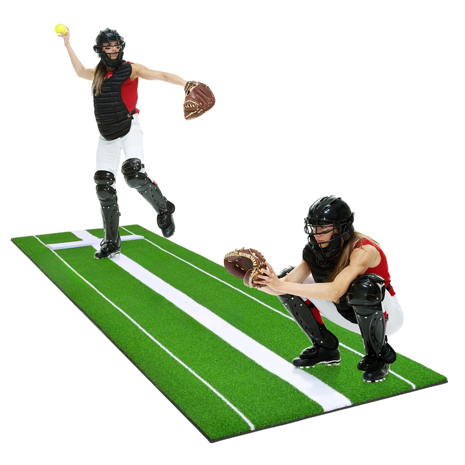 Aqyh Softball Pitching Mat with Pitching Rubber 10 x 3 ft Portable ...