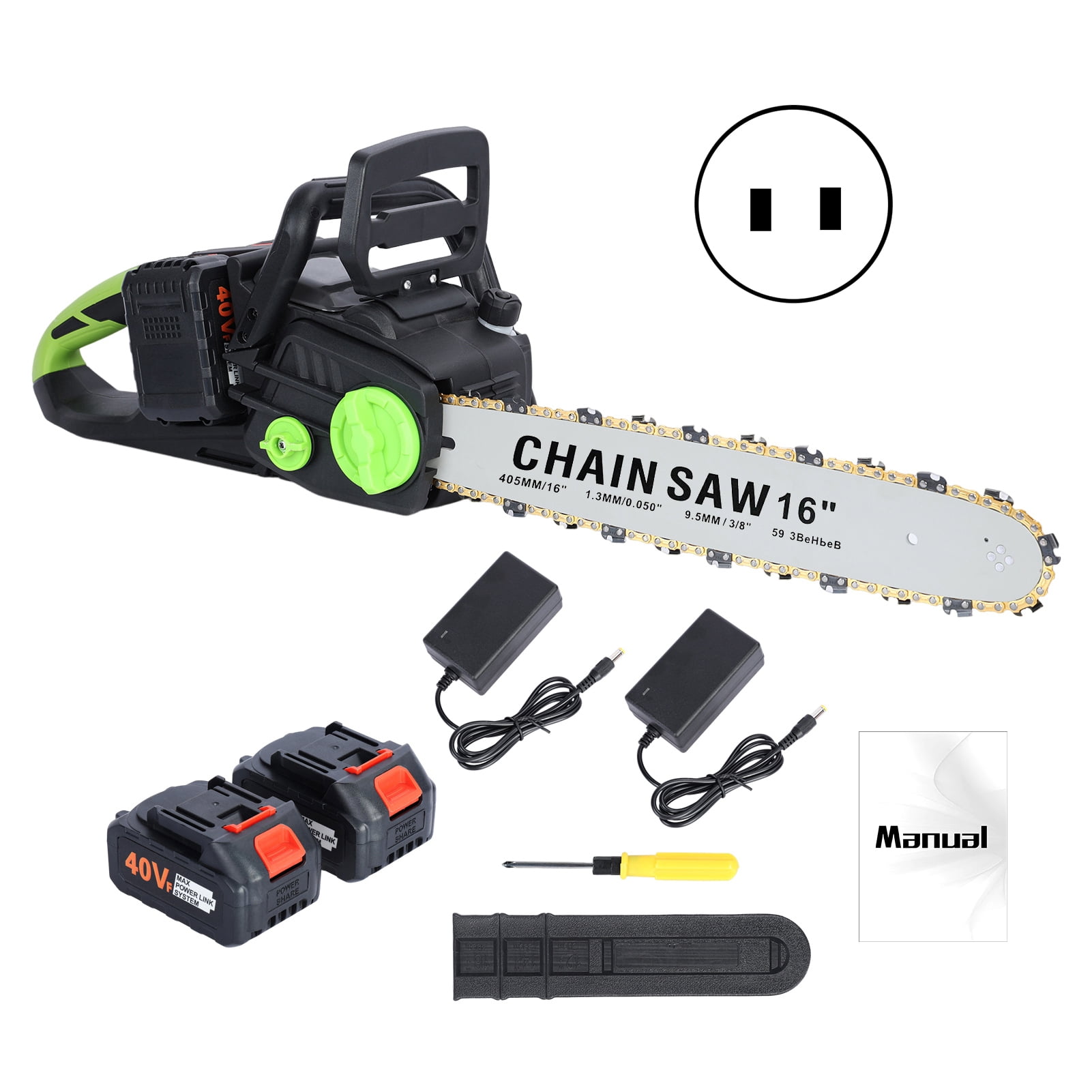 Aqzb 16 Inch Electric Chainsaw Cordless, Pure Copper Brushless Motor ...