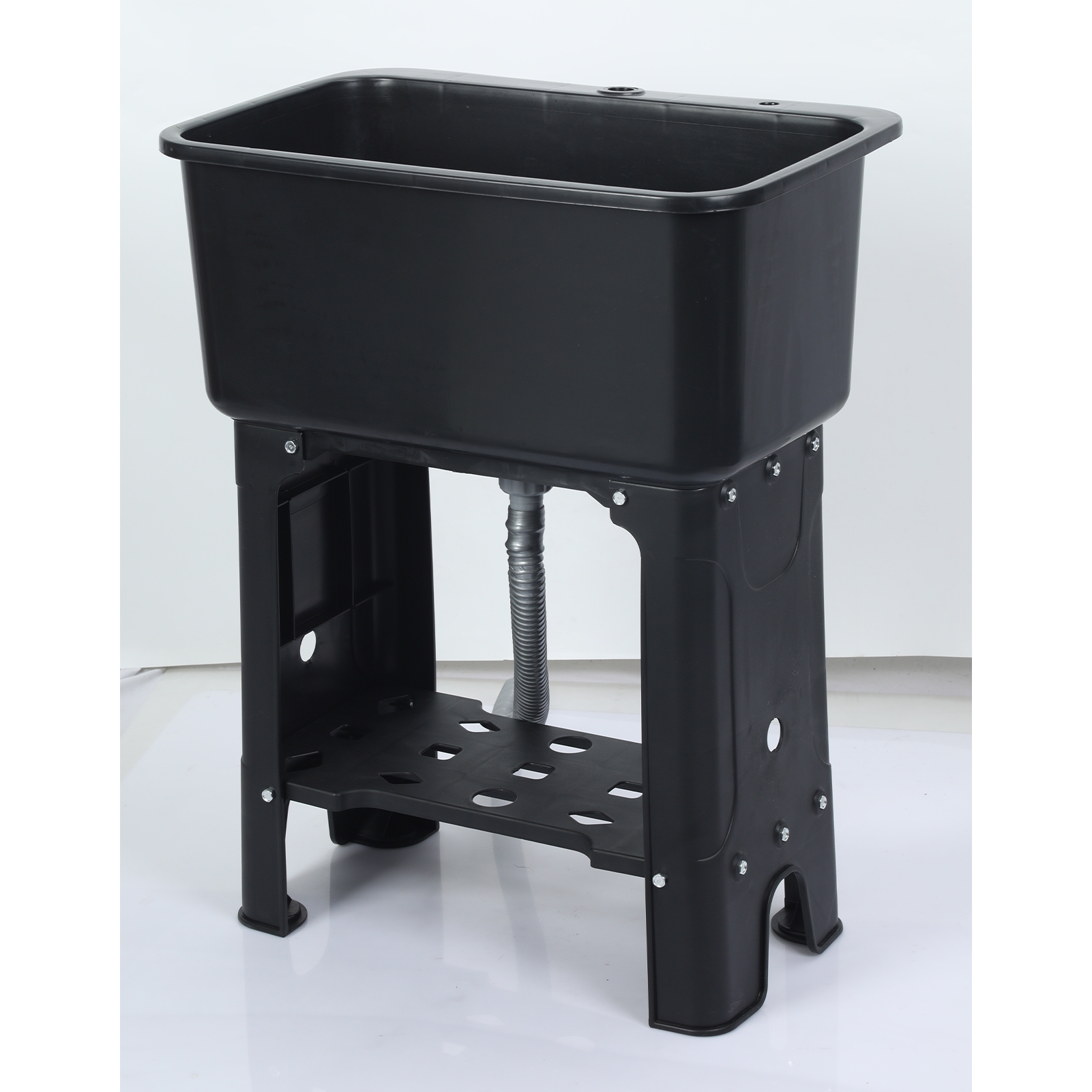Aqzb 60x40x76.5CM Laundry Tub with Storage Shelf & Faucet Hole, Space ...