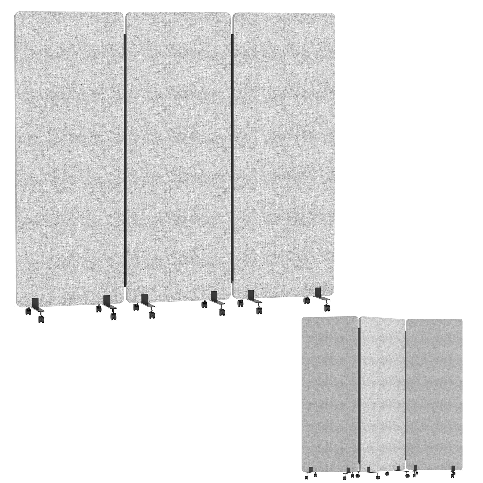 Aqzb 70" X 66" Office Partitions, 3 Panel Sound Proof Dividers for ...