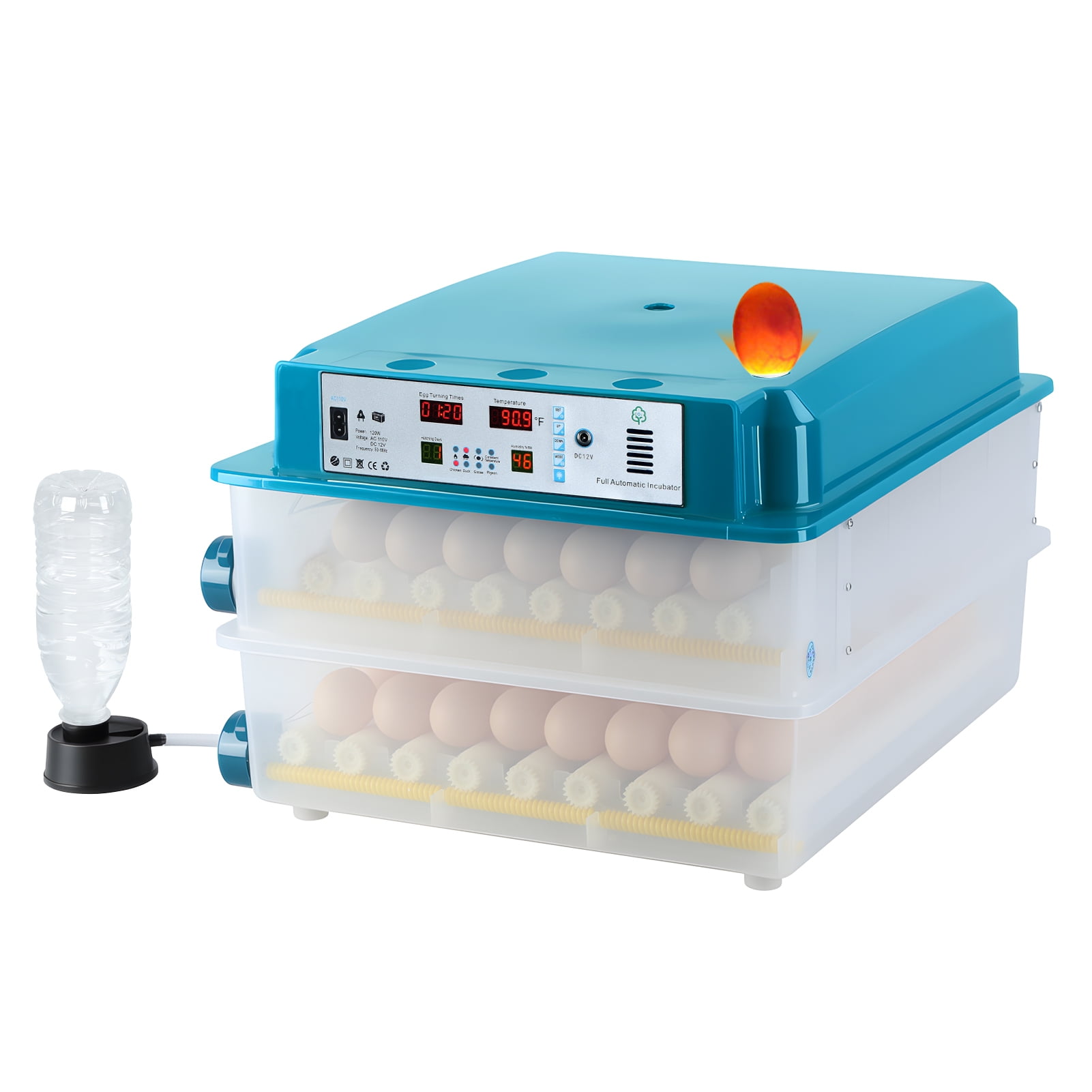 Aqzb Automatic Egg Incubators, 120 Eggs Smart Incubation Machine with Automatic Temperature And ...