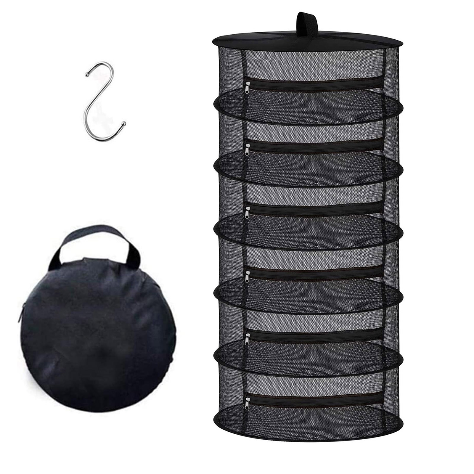 Aqzb Herb Drying Rack - 4 Tier Drying Cage with S-Shaped Hook, Folding ...