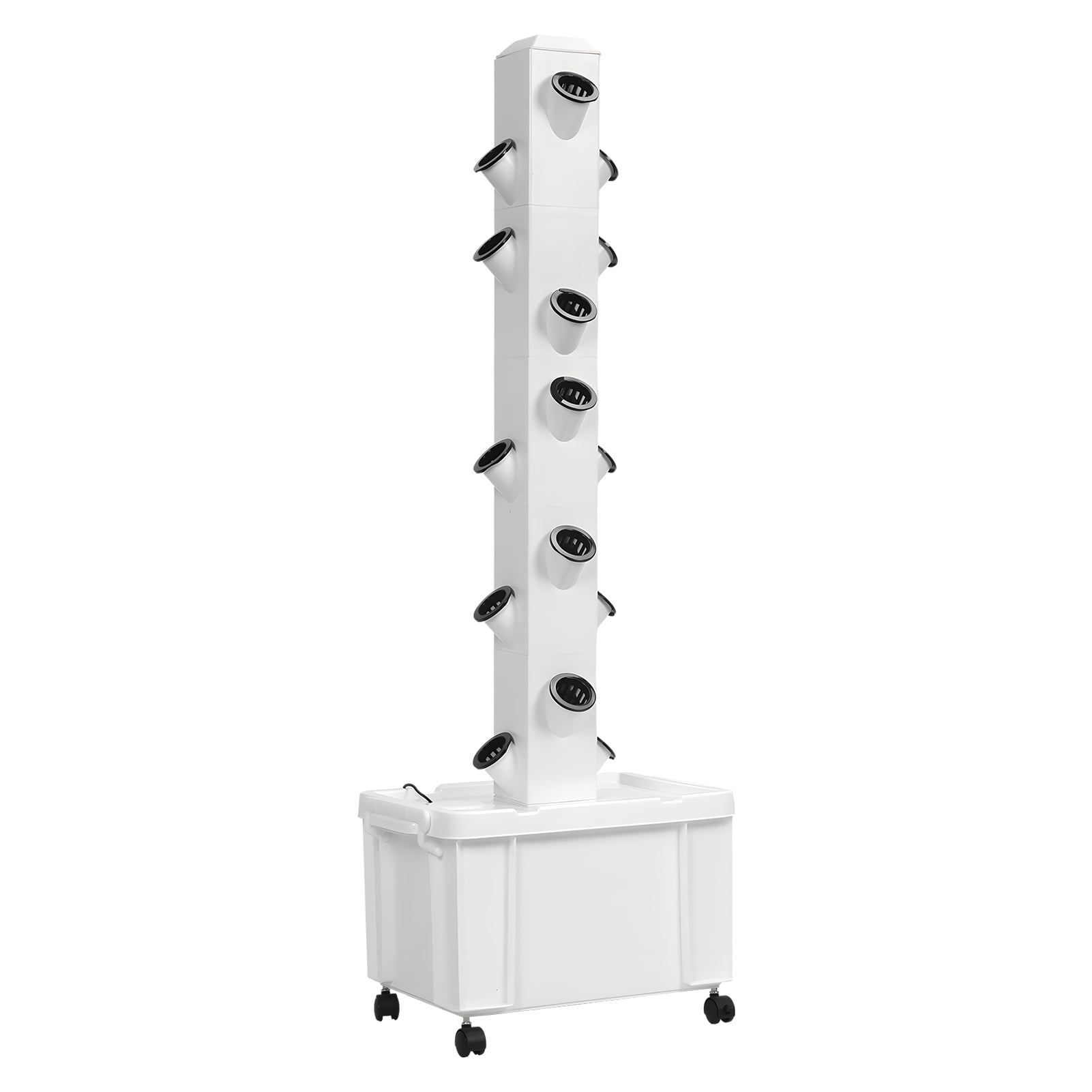 Aqzb Hydroponic Tower with Water Pump & Wheels, 20-Plants Vertical ...
