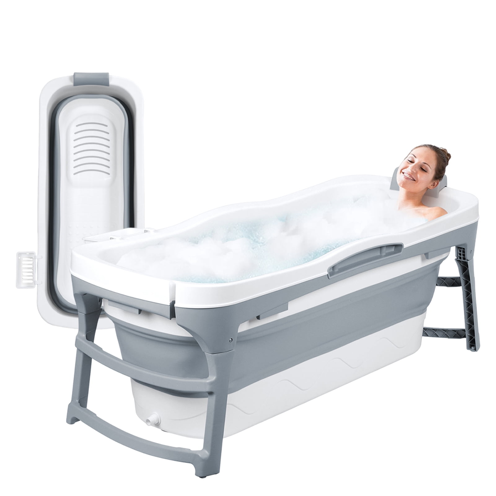 Aqzb Portable Bathtub for Adult - 56" Large Foldable Tub for the ...