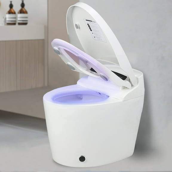 Smart Toilet with Automatic Flush & Bidet, Heated Seat, Foot Sensor ...