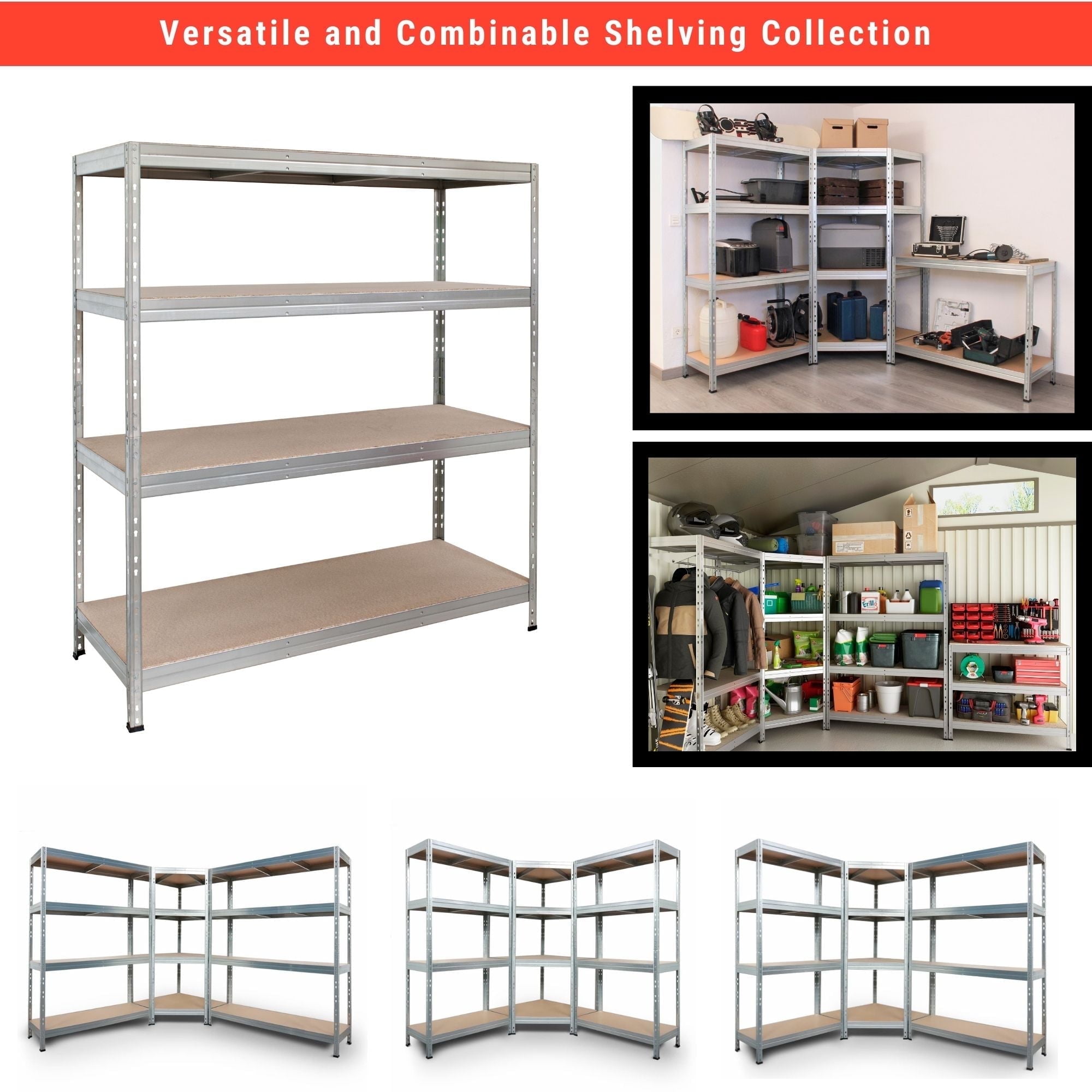 Ar Shelving Customizable Storage Collection 71"x59"x18" 4-Tier Metal ...