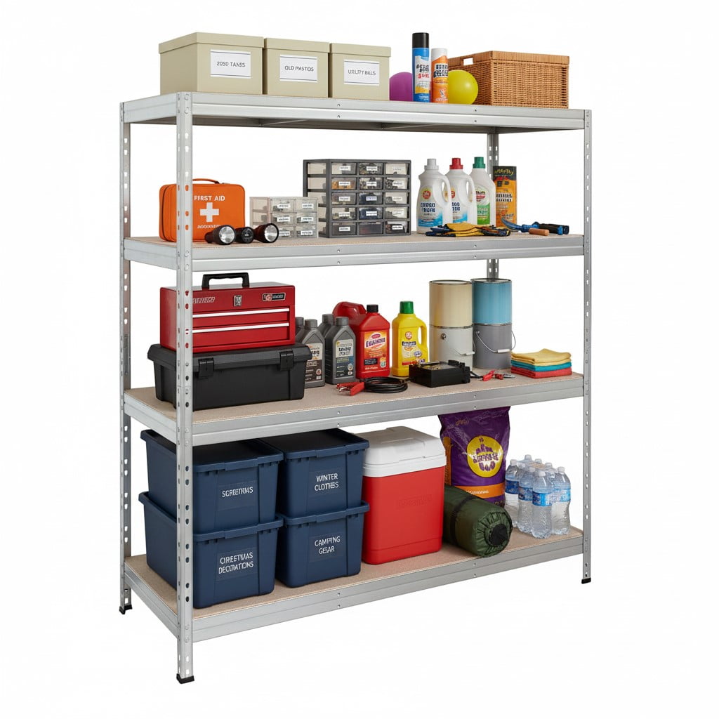 Ar Shelving Customizable Storage Collection 71"x59"x18" 4-Tier Metal ...