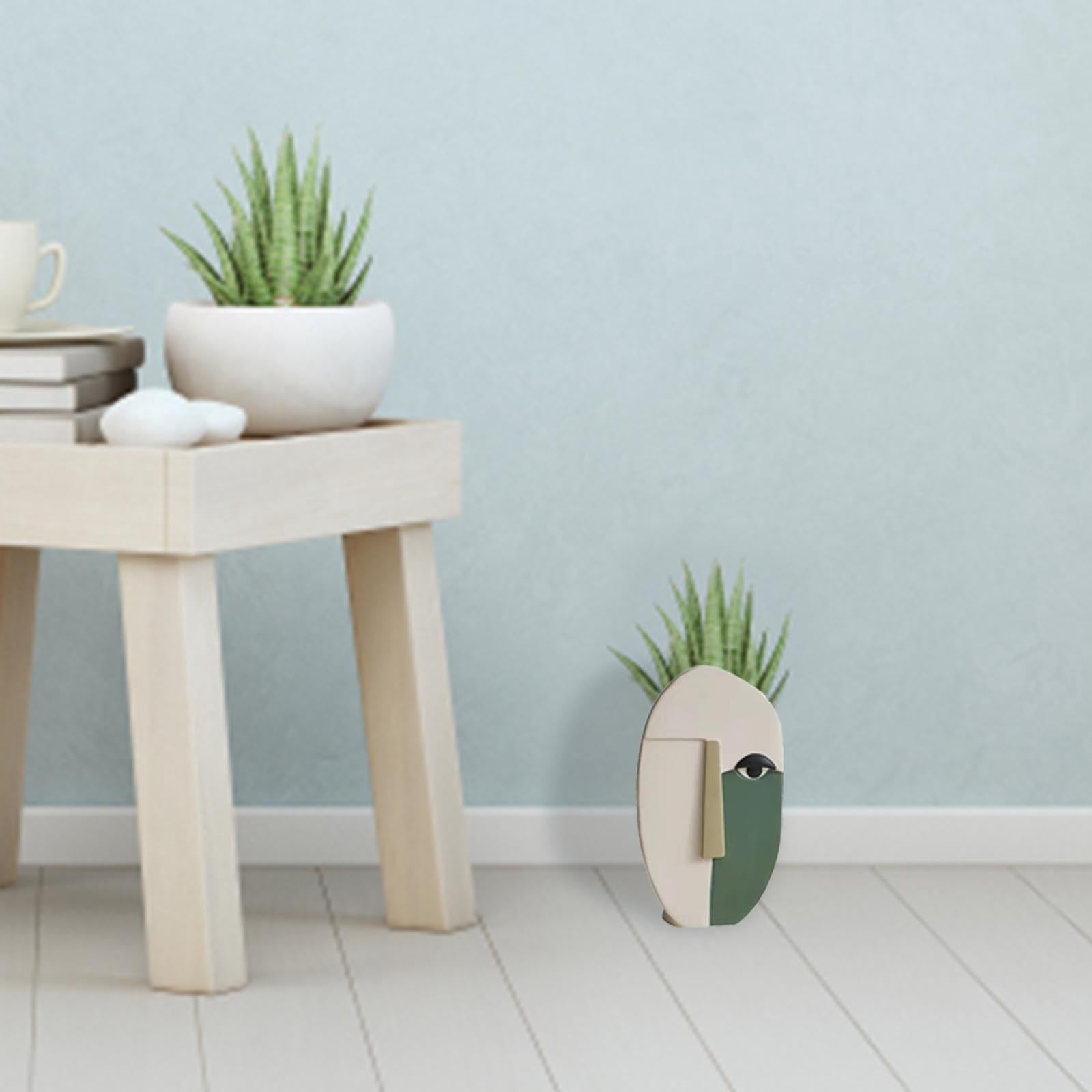 ArWgKavx Flower Pots Abstract Face Vases Resin Statue Flower Vase Face ...