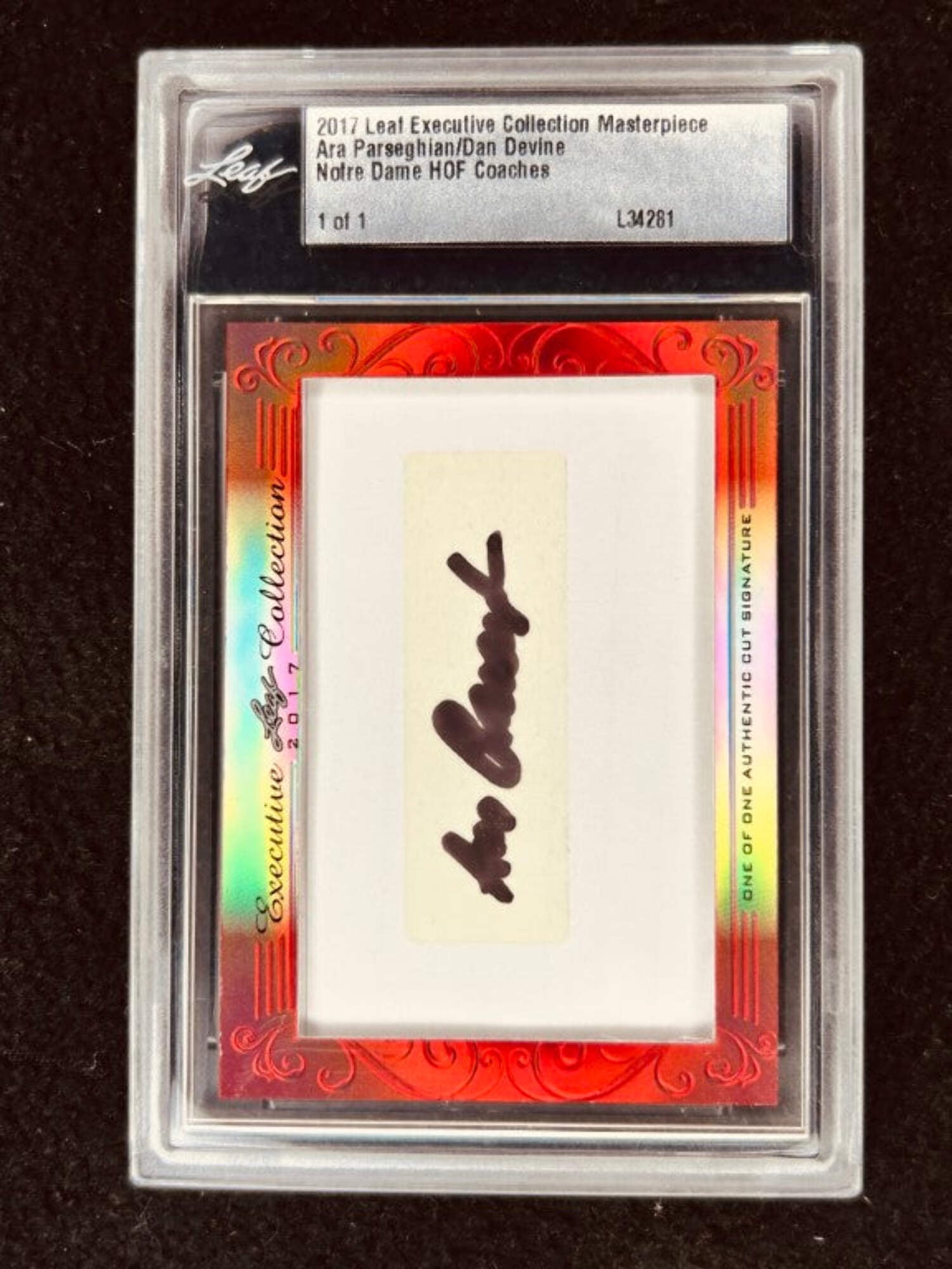 Ara Parseghian and Dan Devine 2017 Leaf Masterpiece Cut Signature ...