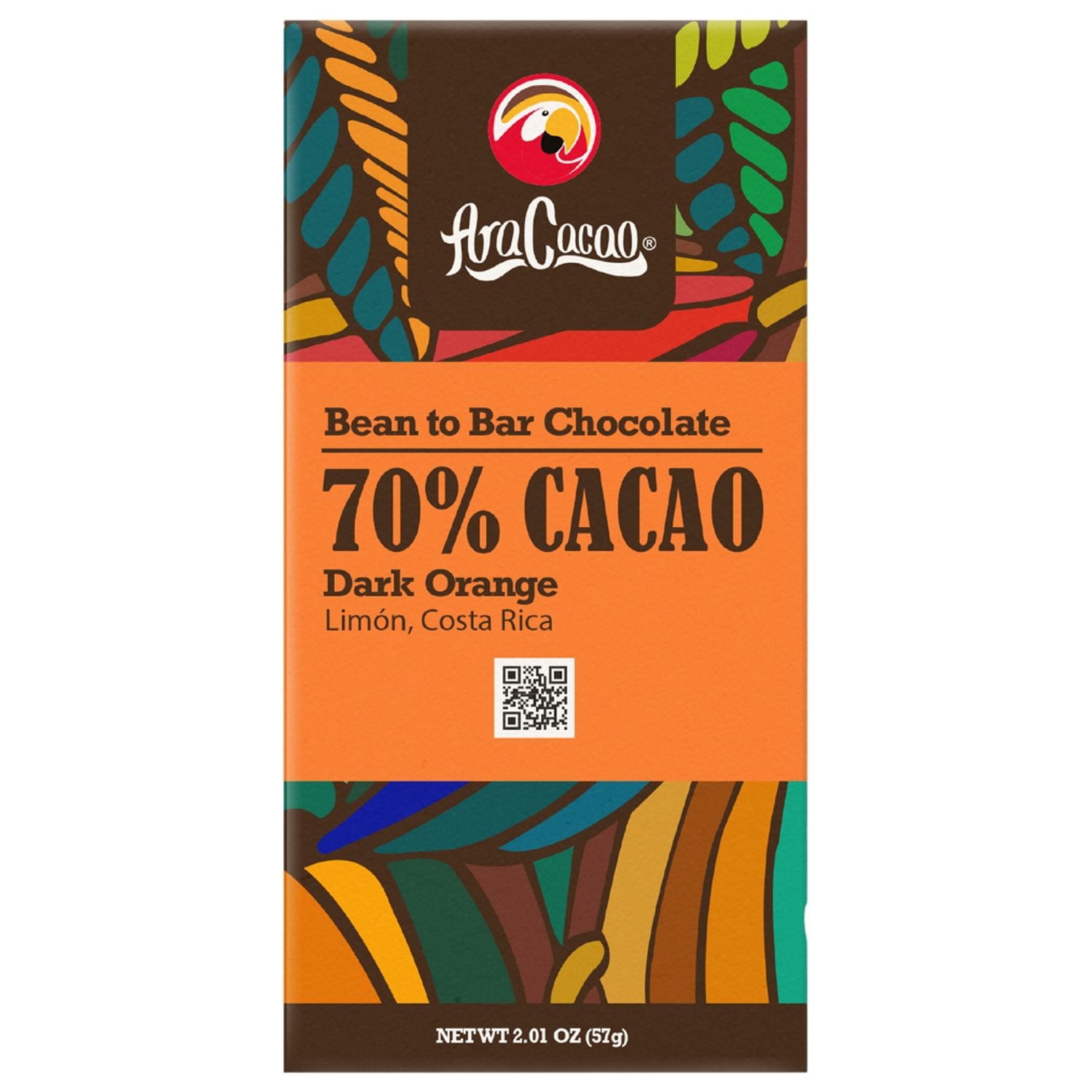 AraCacao Bean to Bar Chocolate Dark Orange 70% Cacao (Origin: Limon ...