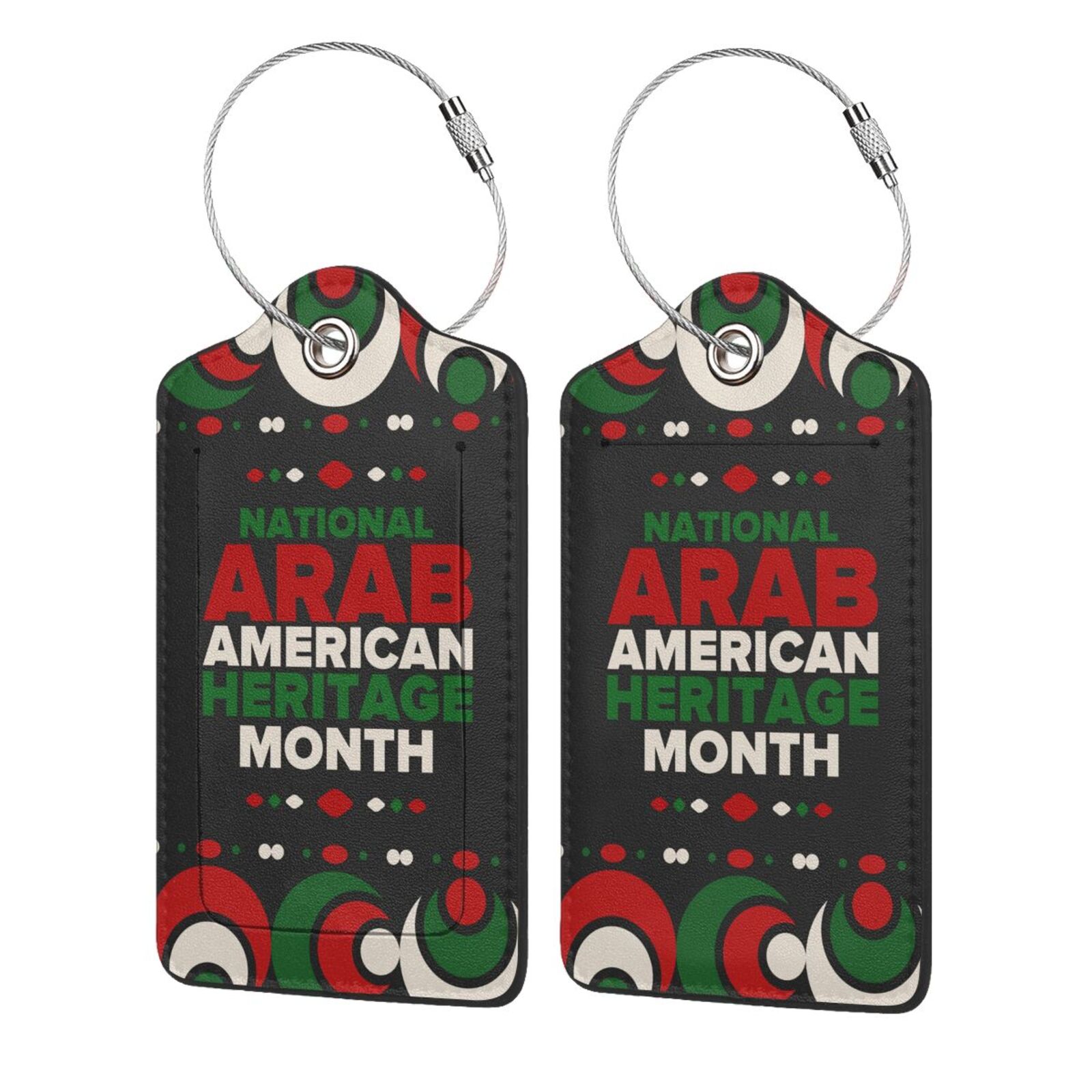 Arab American Heritage Month Luggage Tags for Suitcase PU Privacy Cover ID Label Address Card 1 ...