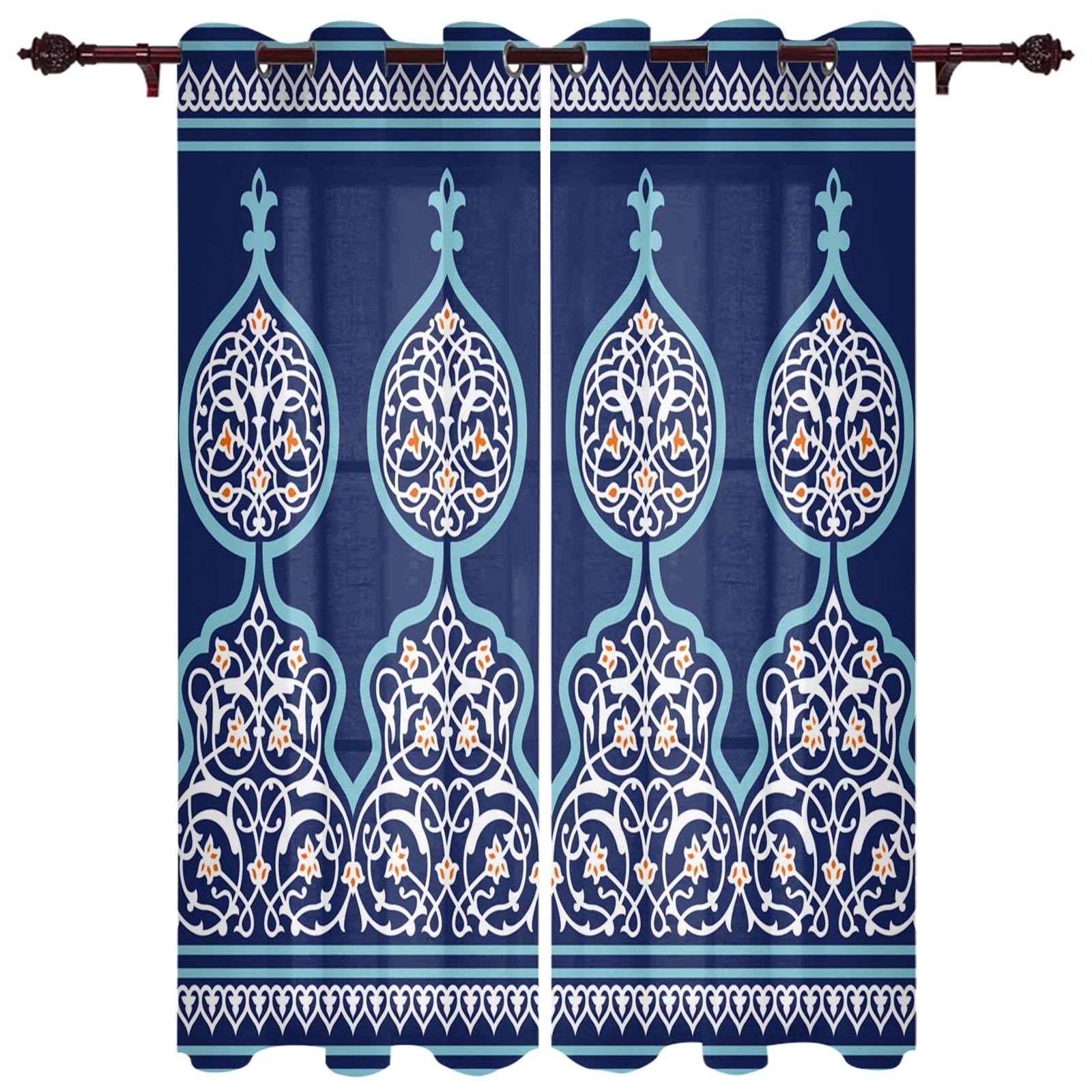 Arab Art Antiquities Style Window Curtains Living Room Kids Room Door ...